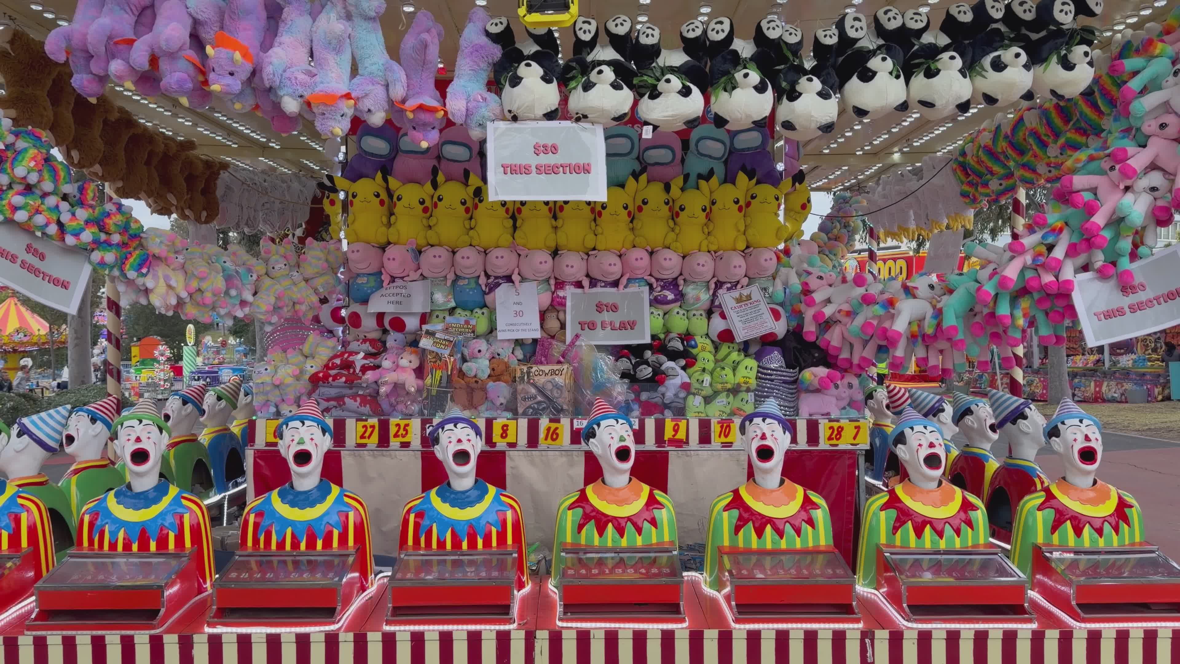 Exciting Carnival Clown Game Booth Display Free Stock Video Footage ...