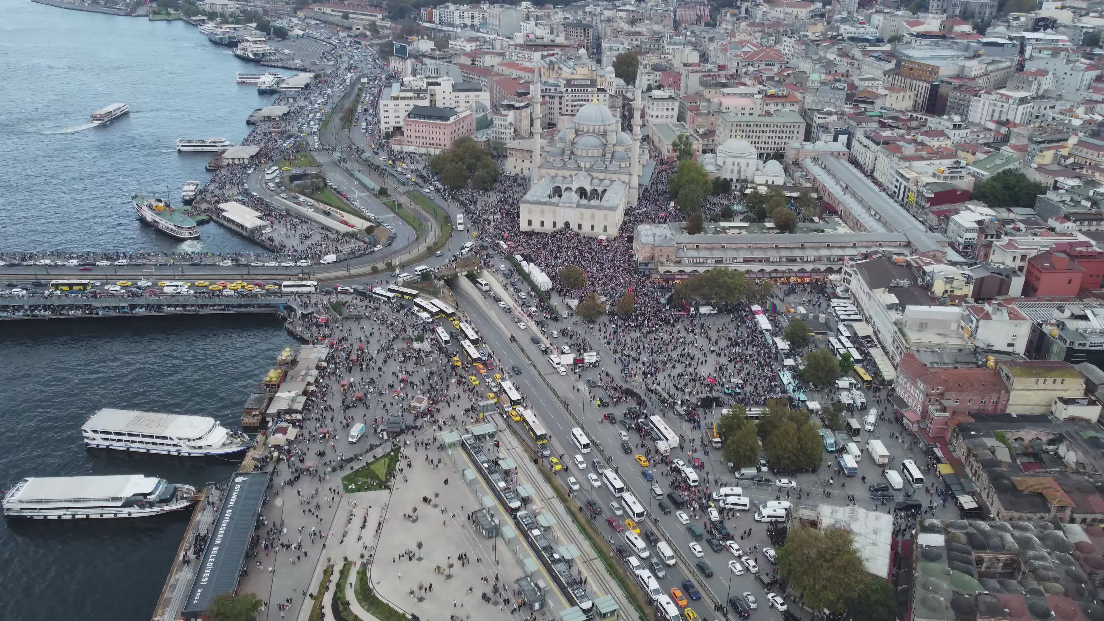 Aerial View of Istanbul Landmark and Busy Streets Free Stock Video ...