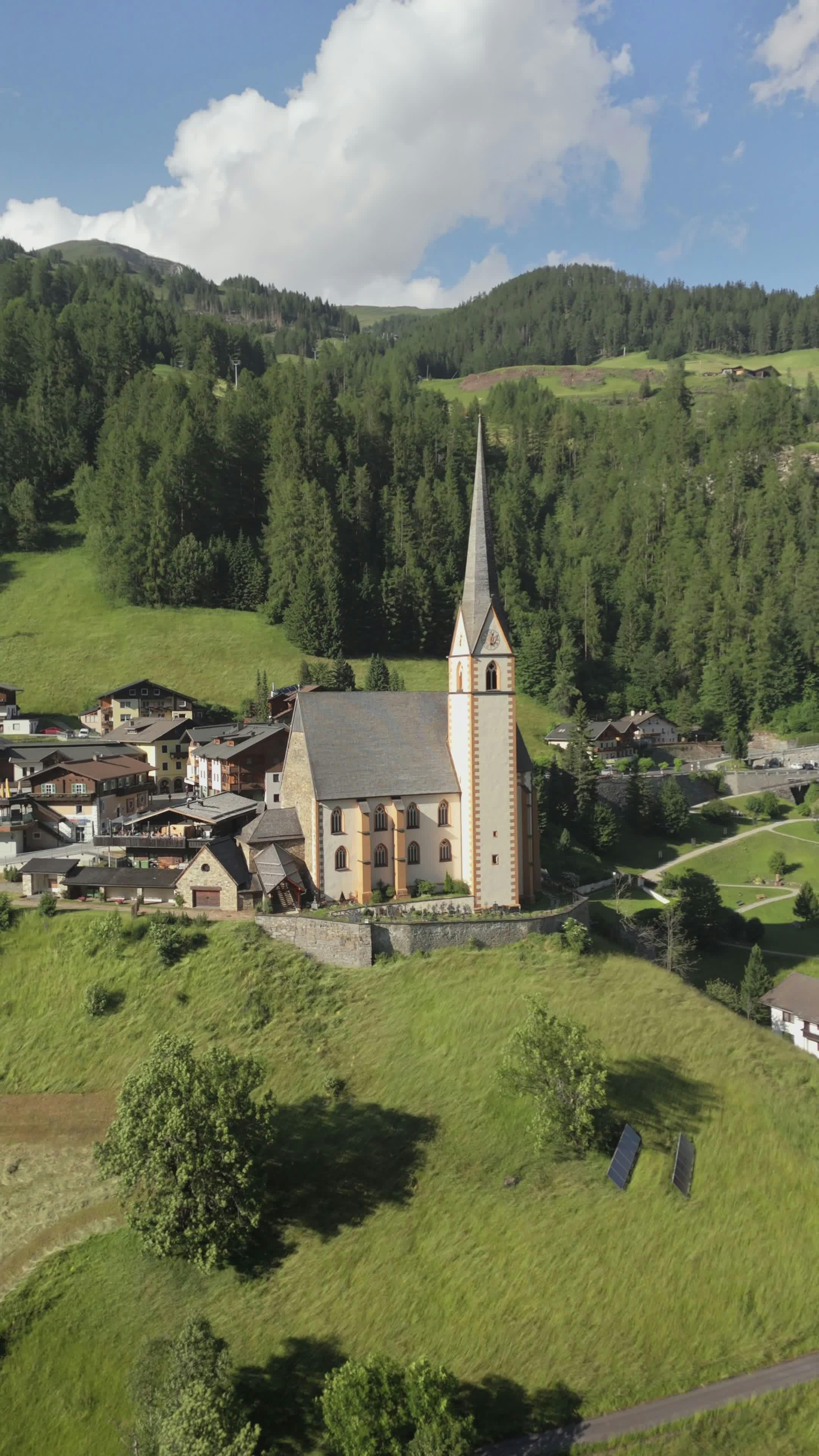 Scenic Alpine Church in Idyllic Village Free Stock Video Footage ...