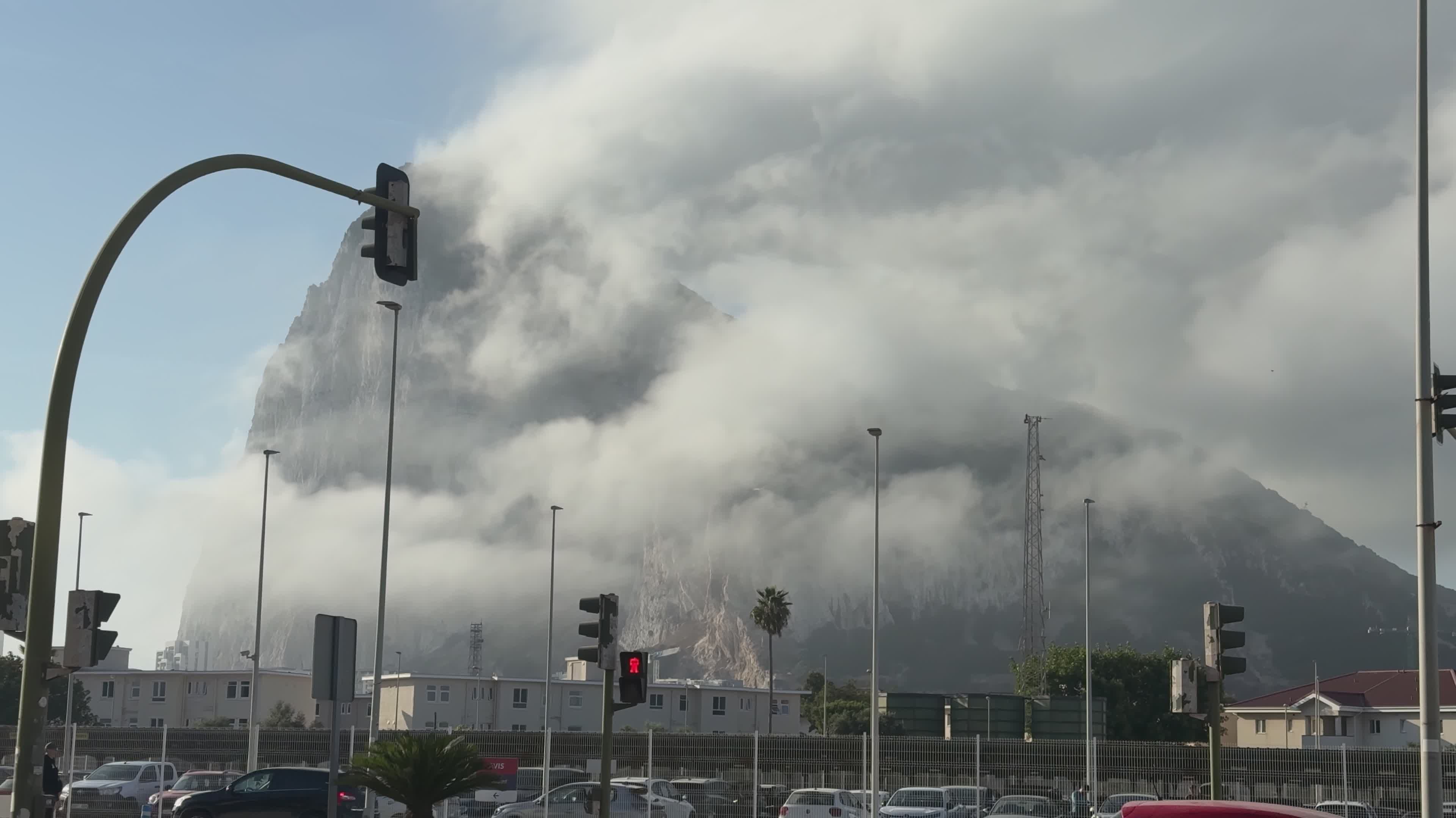 Misty Gibraltar: Clouds Embrace the Rock Free Stock Video Footage ...