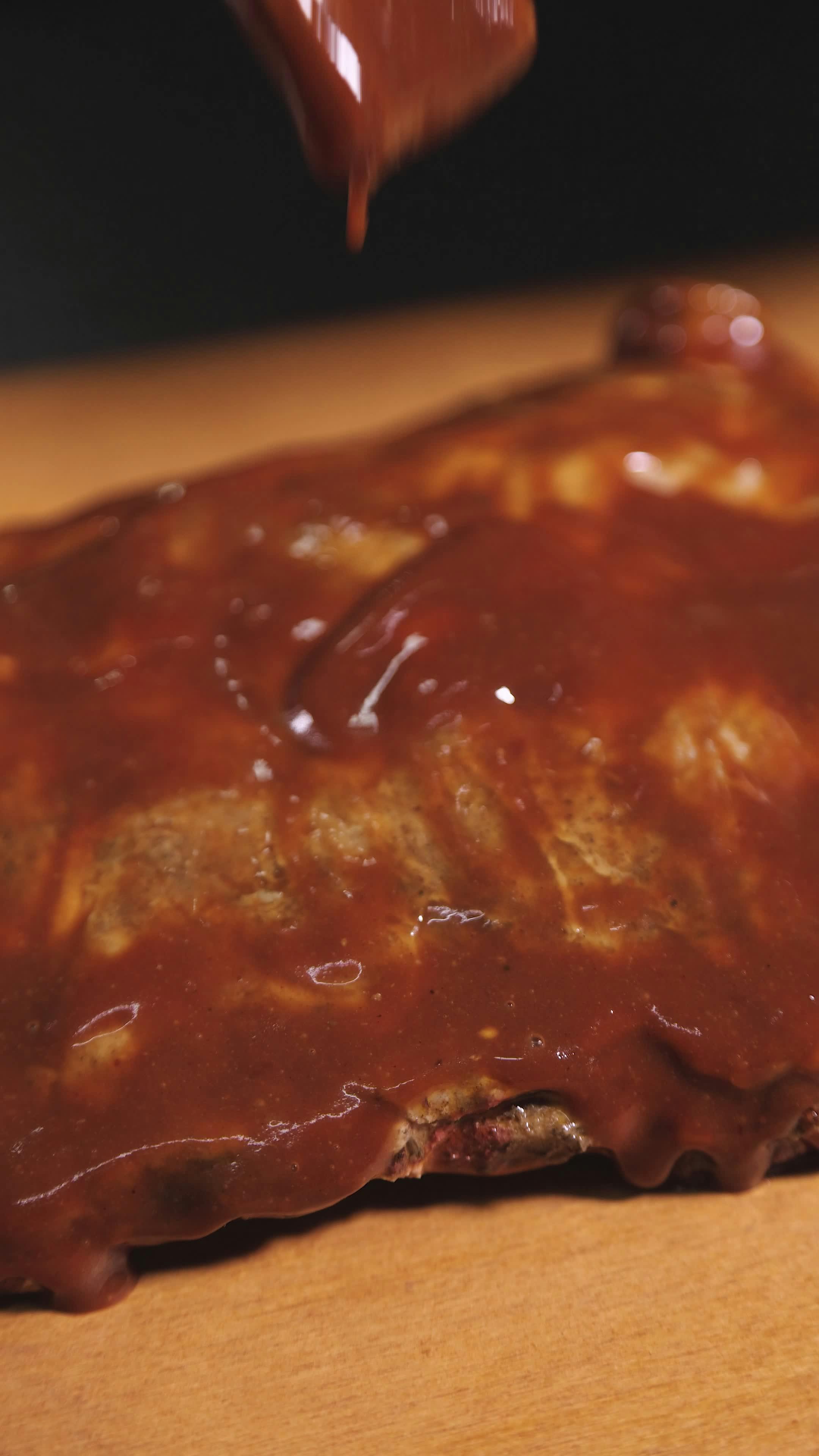 Delicious BBQ Ribs with Savory Sauce Free Stock Video Footage, Royalty ...