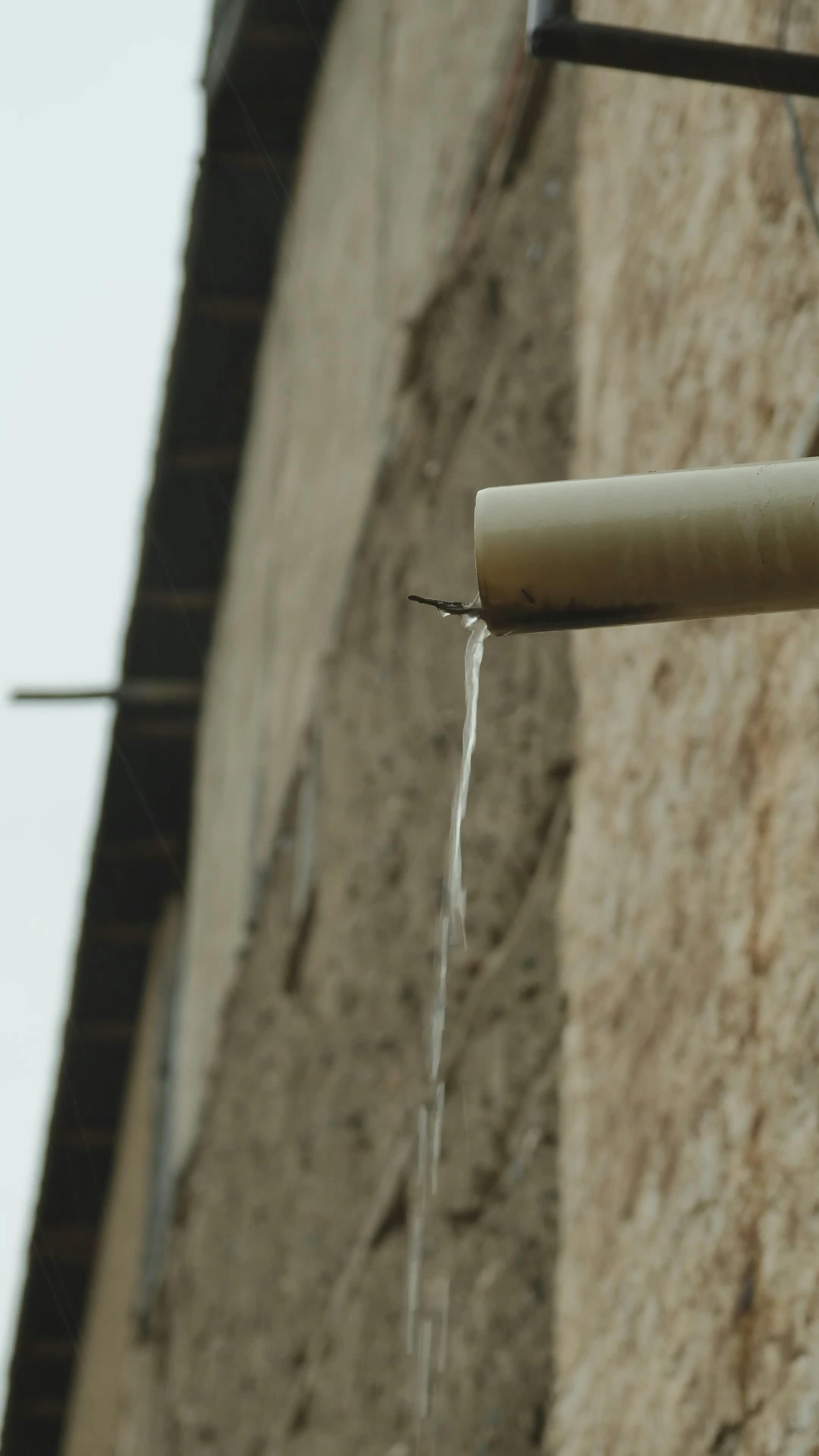 Water Dripping from Pipe on Stone Wall Free Stock Video Footage ...