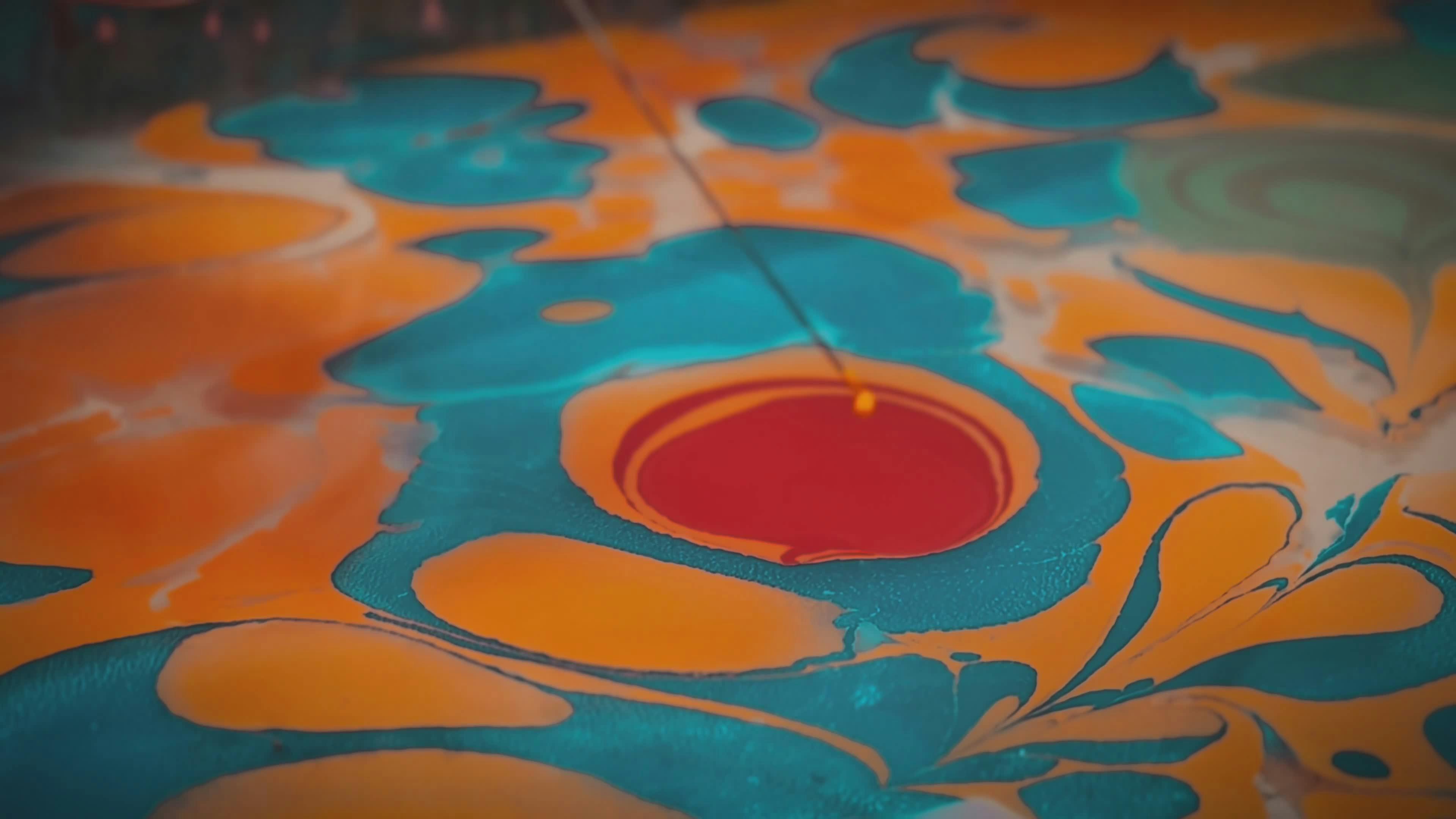 Vibrant Traditional Turkish Marbling Art Free Stock Video Footage ...