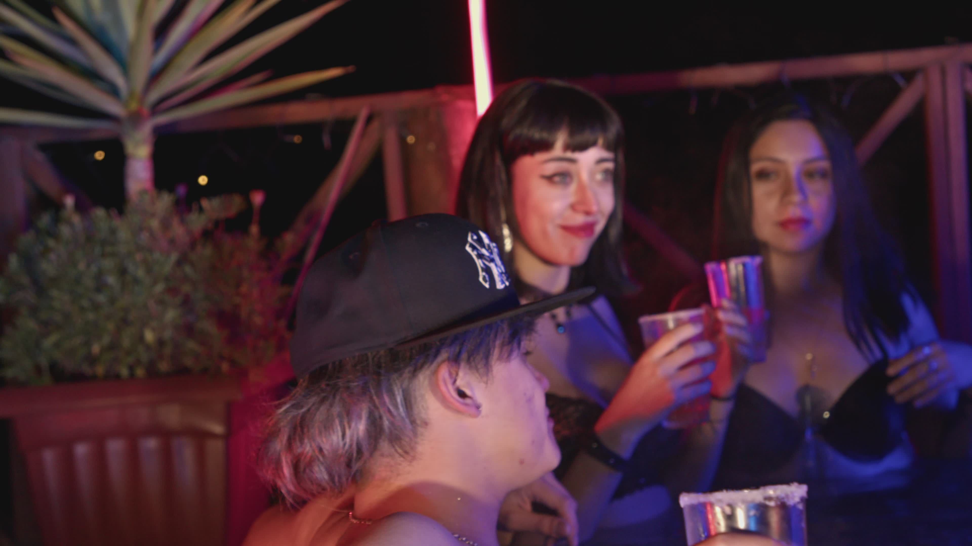 Friends Enjoying Nighttime Hot Tub Party Free Stock Video Footage ...