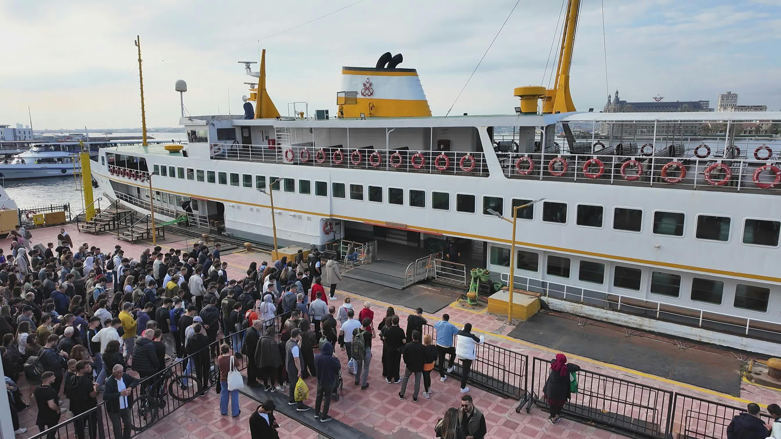 Crowd Boarding Ferry at Istanbul Dock Free Stock Video Footage, Royalty ...