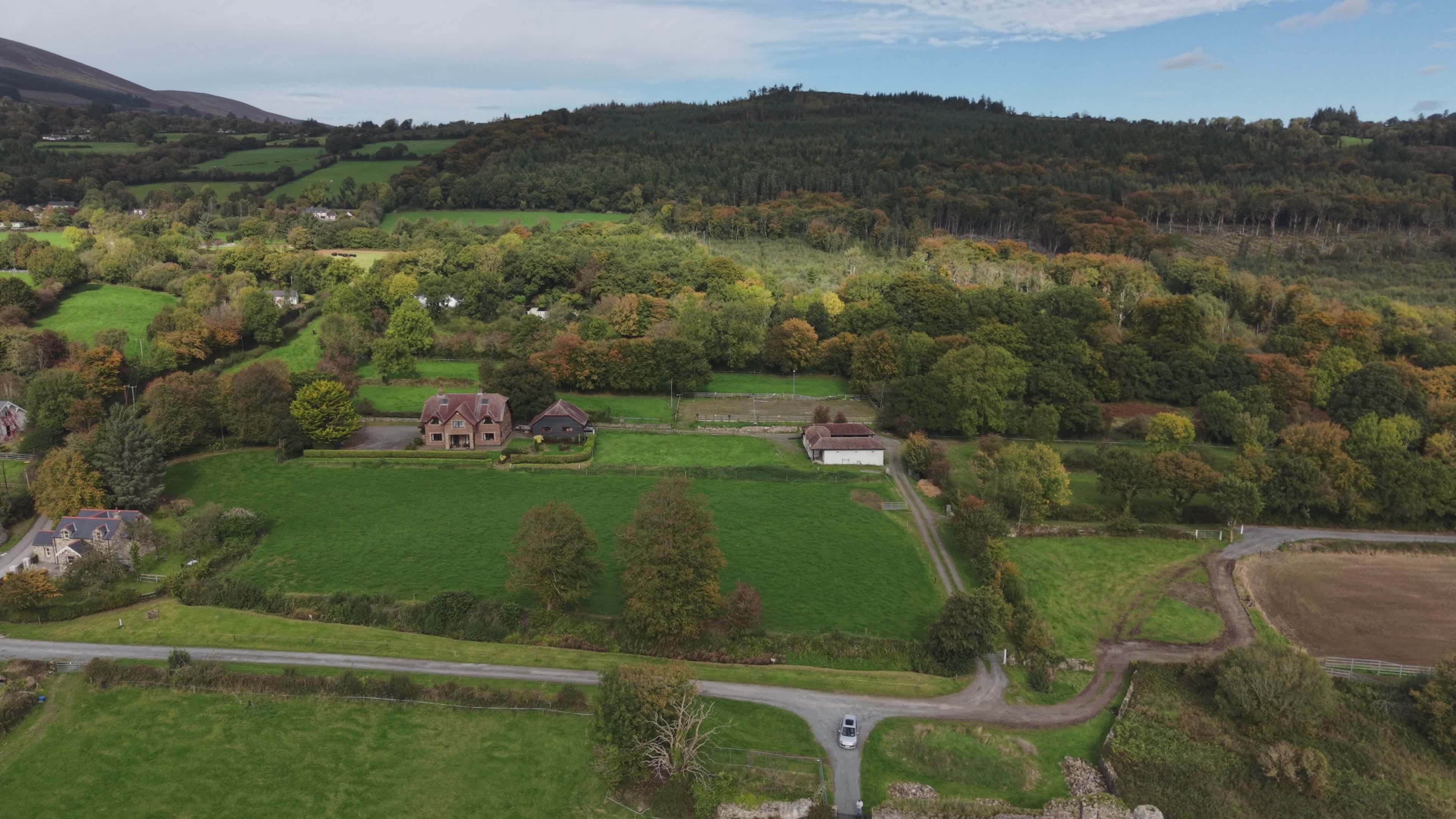 Scenic Aerial View of Irish Countryside Free Stock Video Footage ...