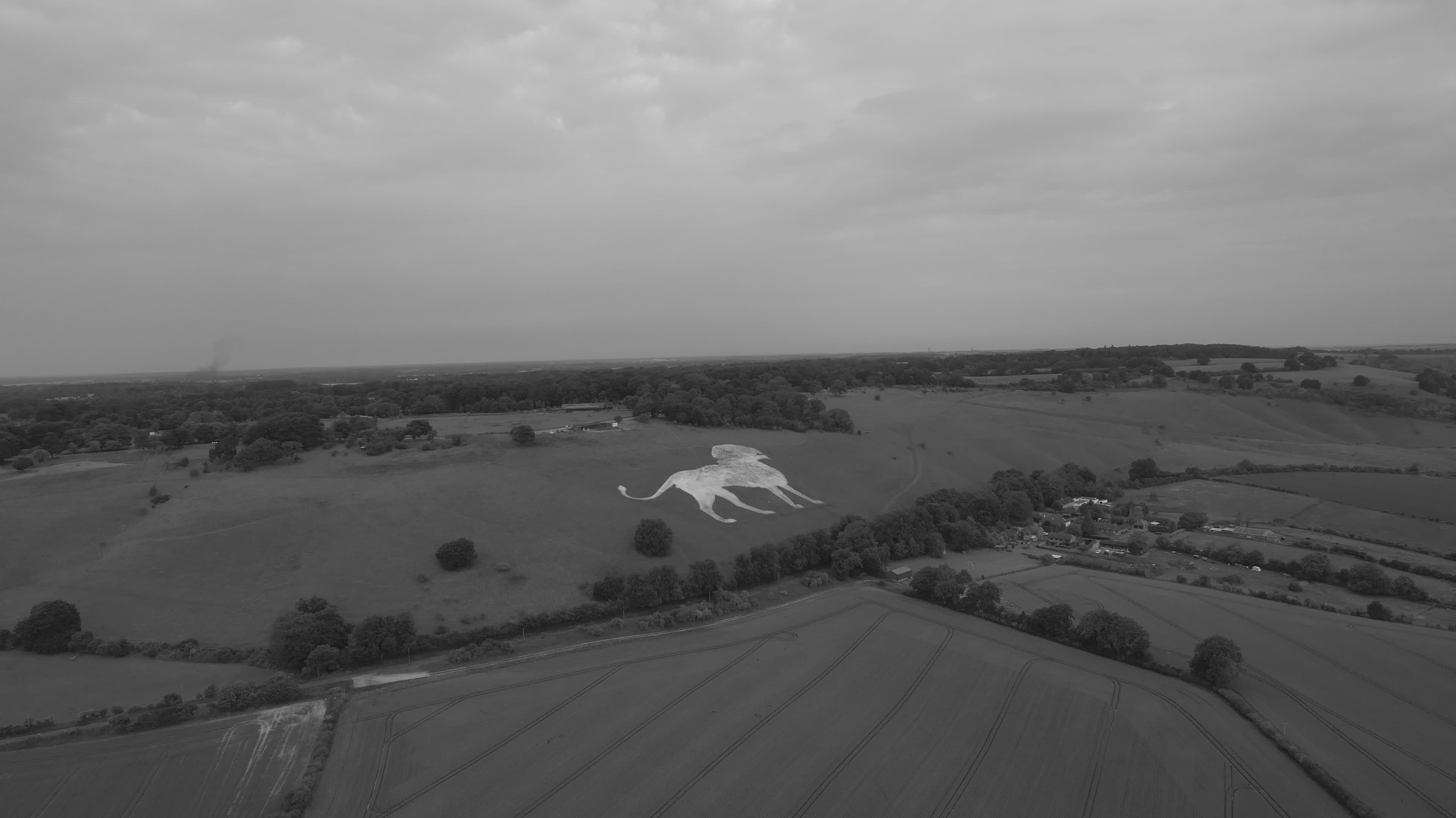 Aerial View of Uffington White Horse in Summer Free Stock Video Footage ...