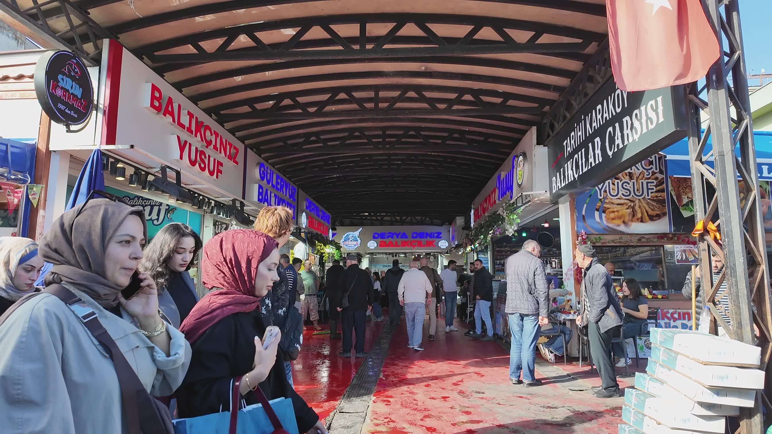 Busy Market Scene in Istanbul's Balıkçilari Çarşısı Free Stock Video ...