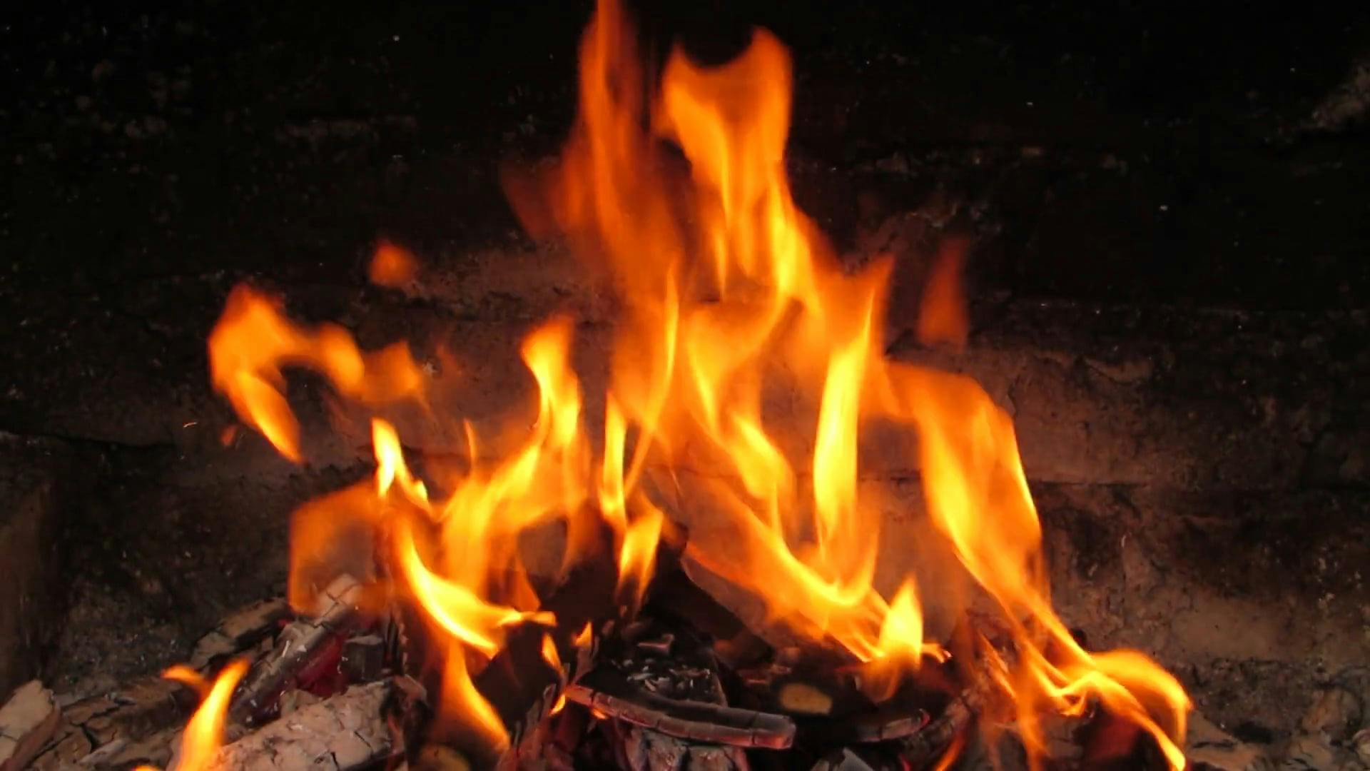 The Flame Of Burning Fire Woods In A Fireplace · Free Stock Video