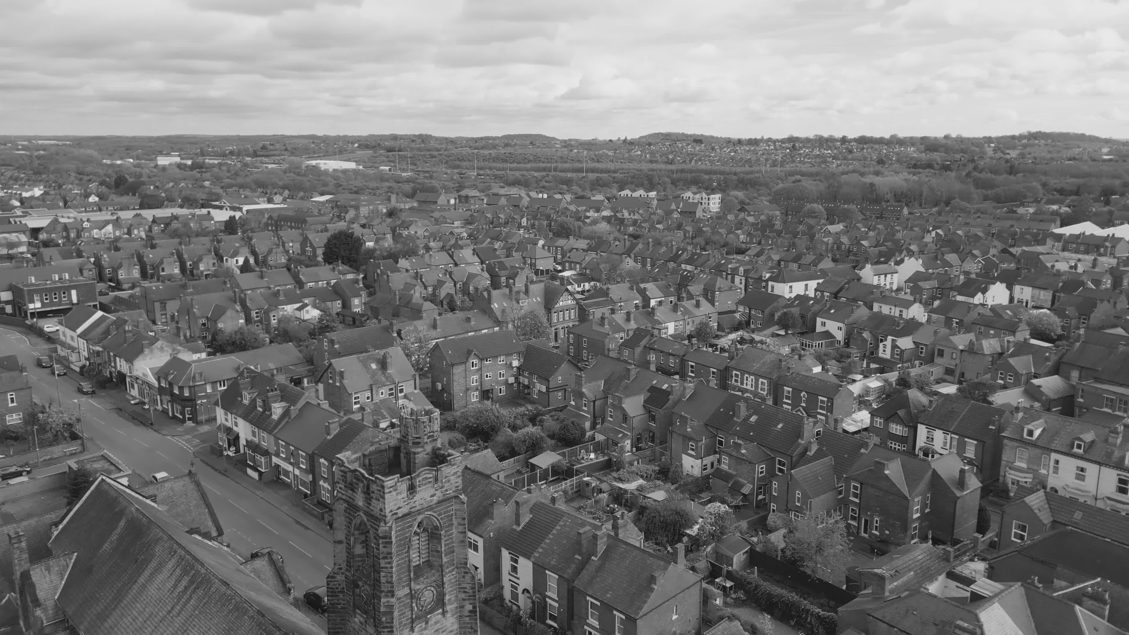 Aerial View of Historic English Townscape Free Stock Video Footage ...