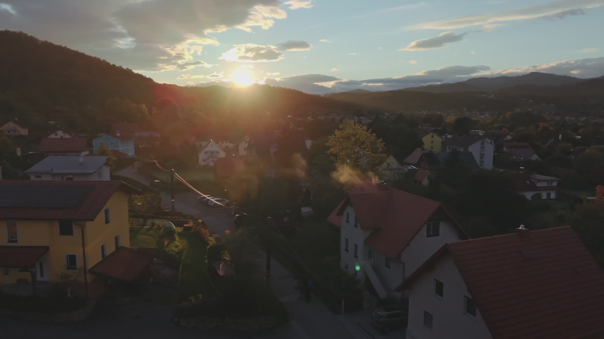 Peaceful European Suburb at Sunset Free Stock Video Footage, Royalty ...