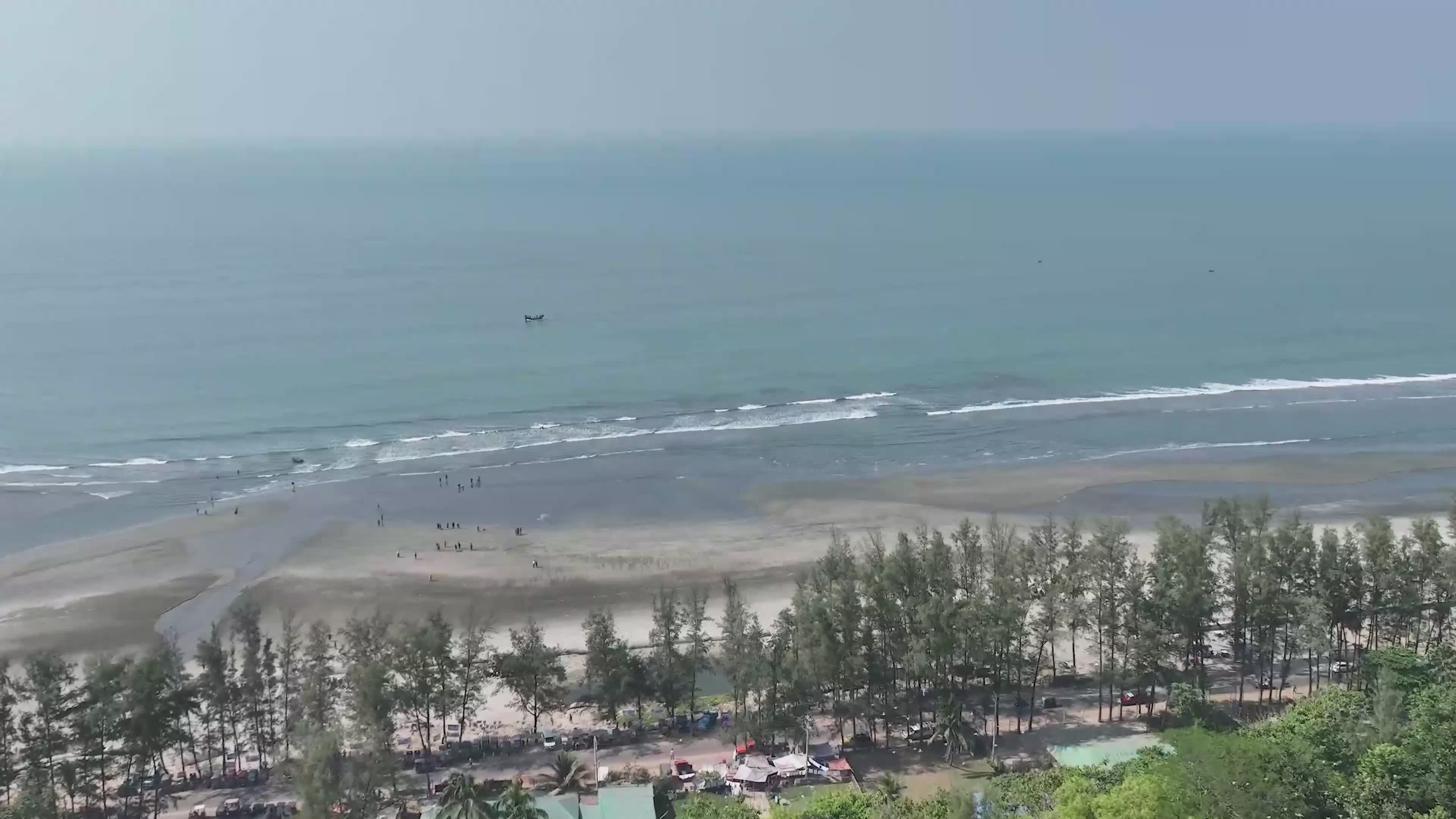 Aerial View of Cox's Bazar Beachfront Free Stock Video Footage, Royalty ...