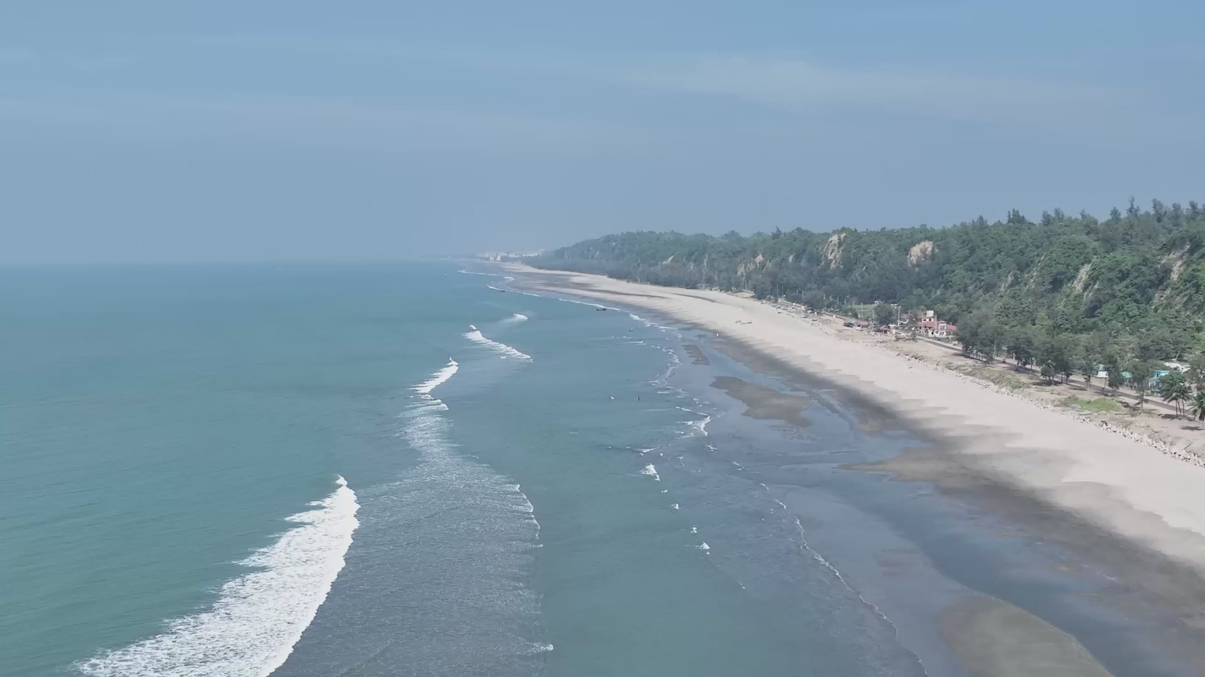 Scenic Aerial View of Cox's Bazar Beach Free Stock Video Footage ...