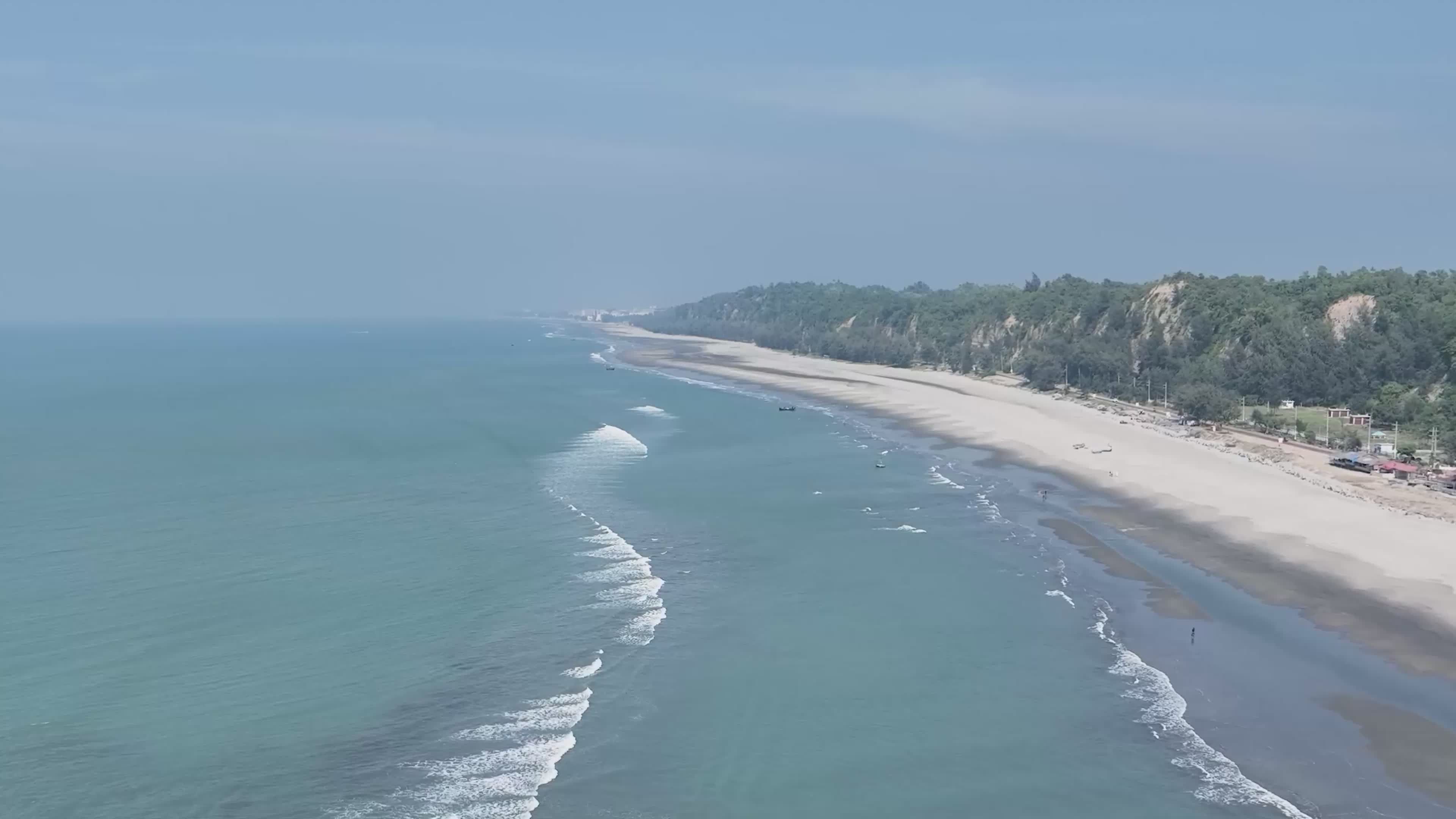 Scenic Aerial View of Cox's Bazar Beach Free Stock Video Footage ...
