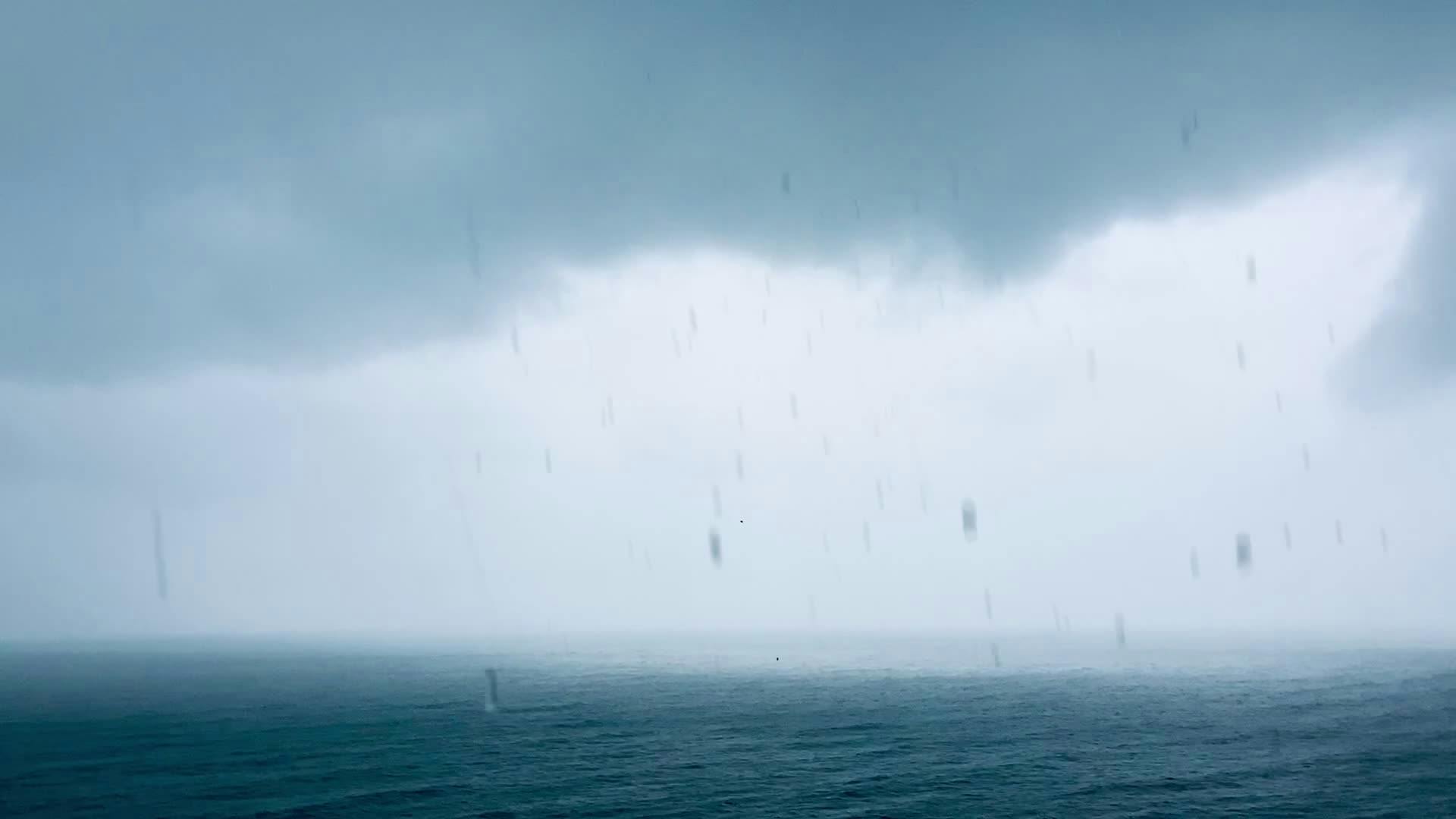 Dramatic Ocean Rainstorm with Dark Sky Free Stock Video Footage ...