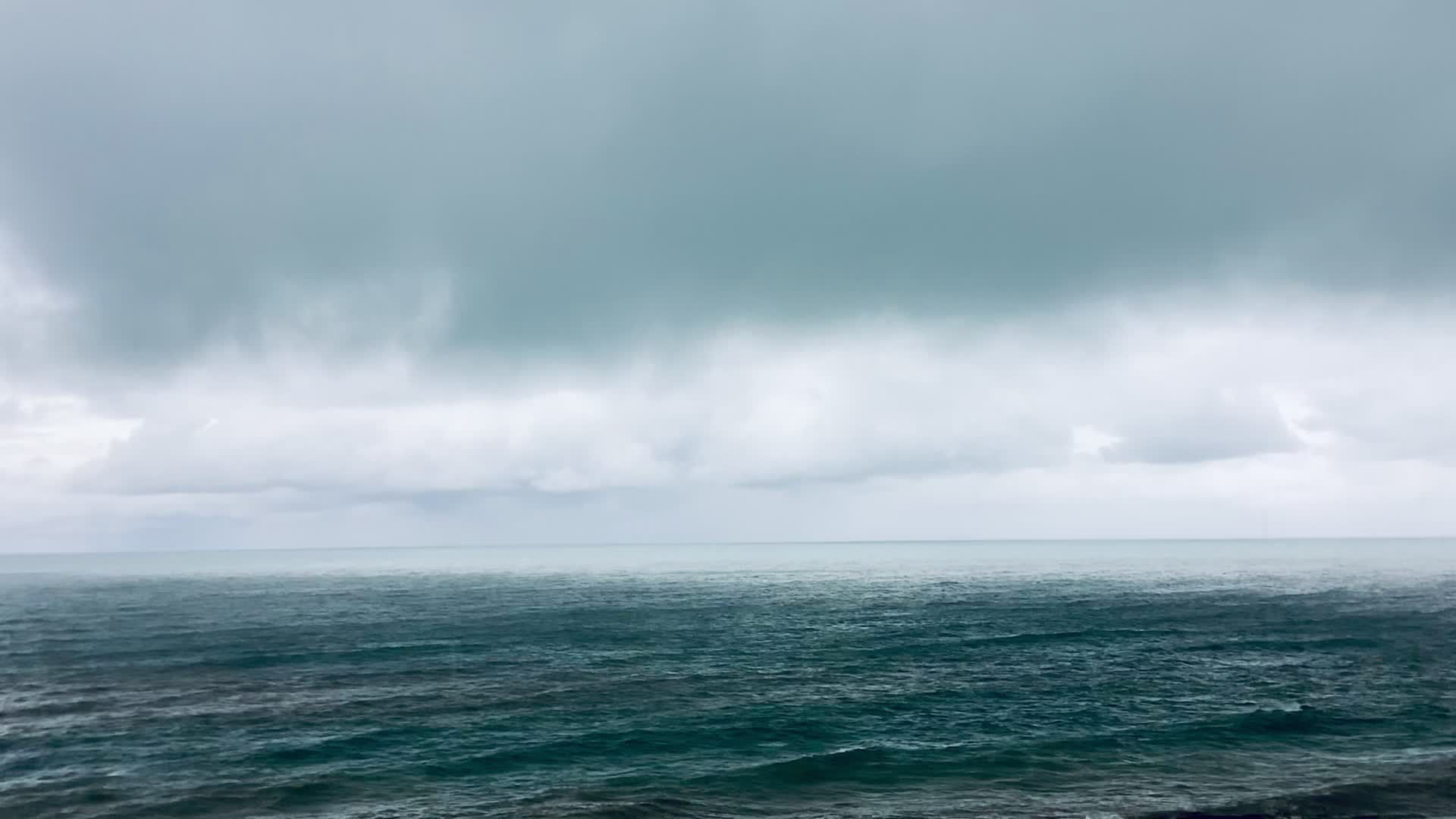 Dramatic Ocean Scene Under Overcast Skies Free Stock Video Footage ...