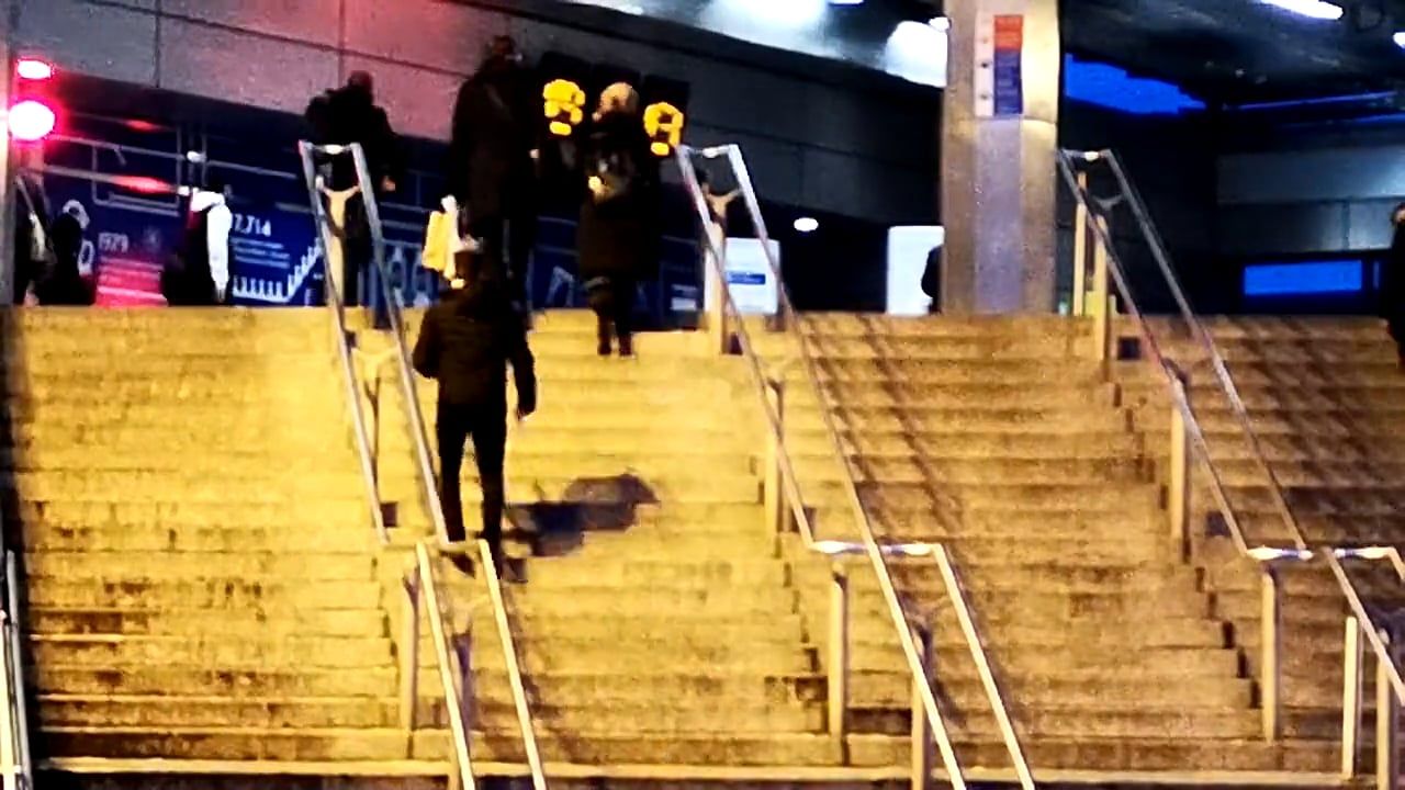 Footage Of People Using Street Stairs In Time Lapse Free Stock Video ...