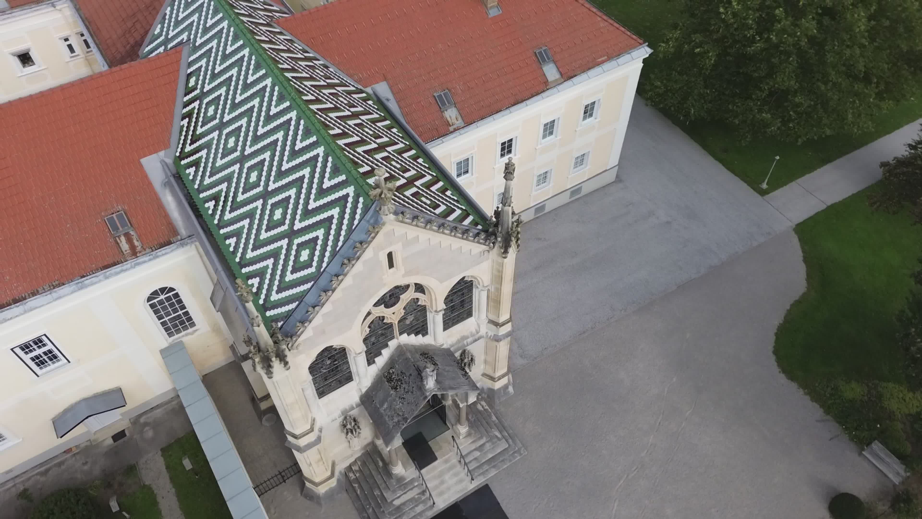 Aerial View of Historic Austrian Building Free Stock Video Footage ...