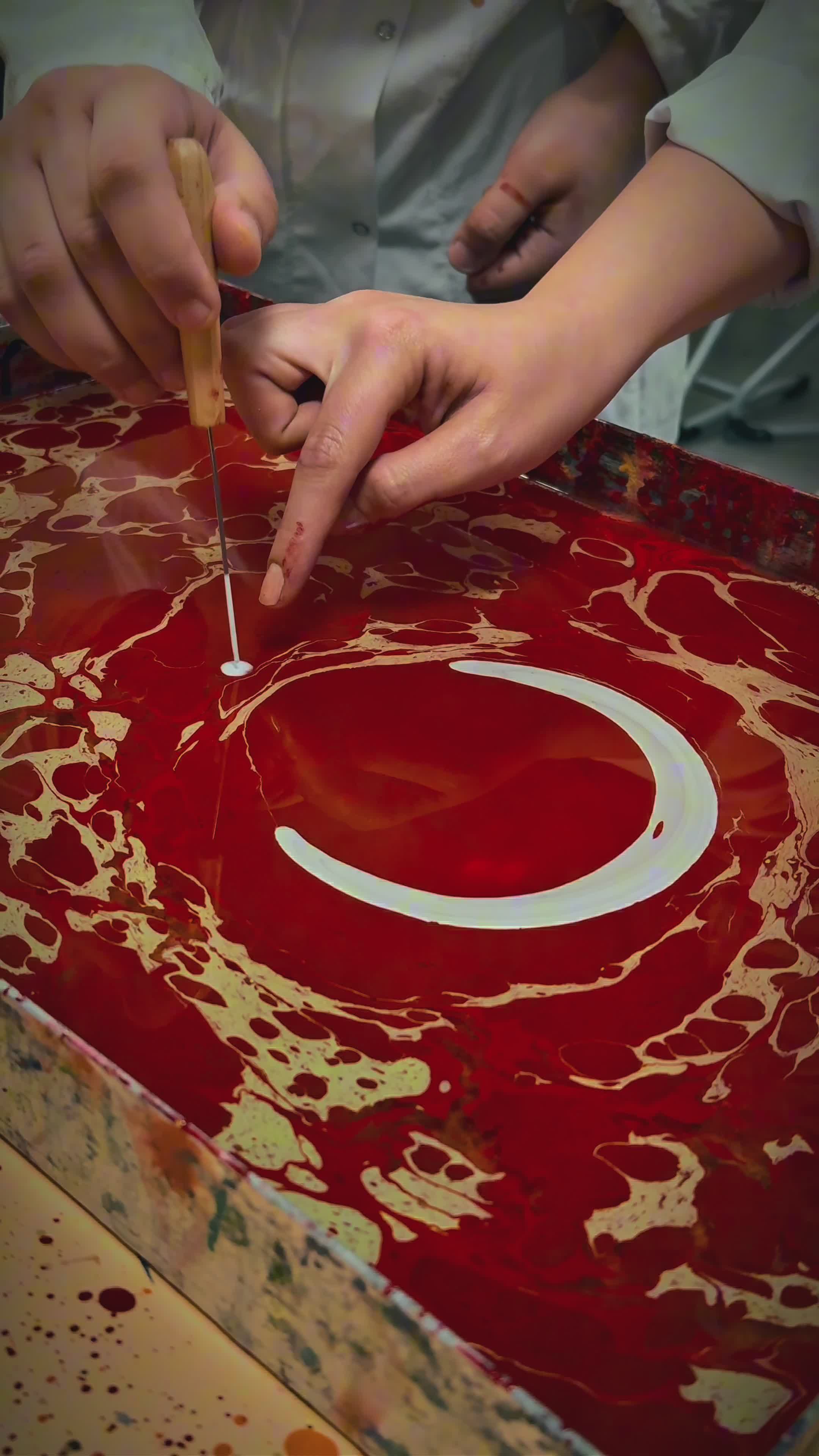 Creating Turkish Marbling Art with Passion Free Stock Video Footage ...