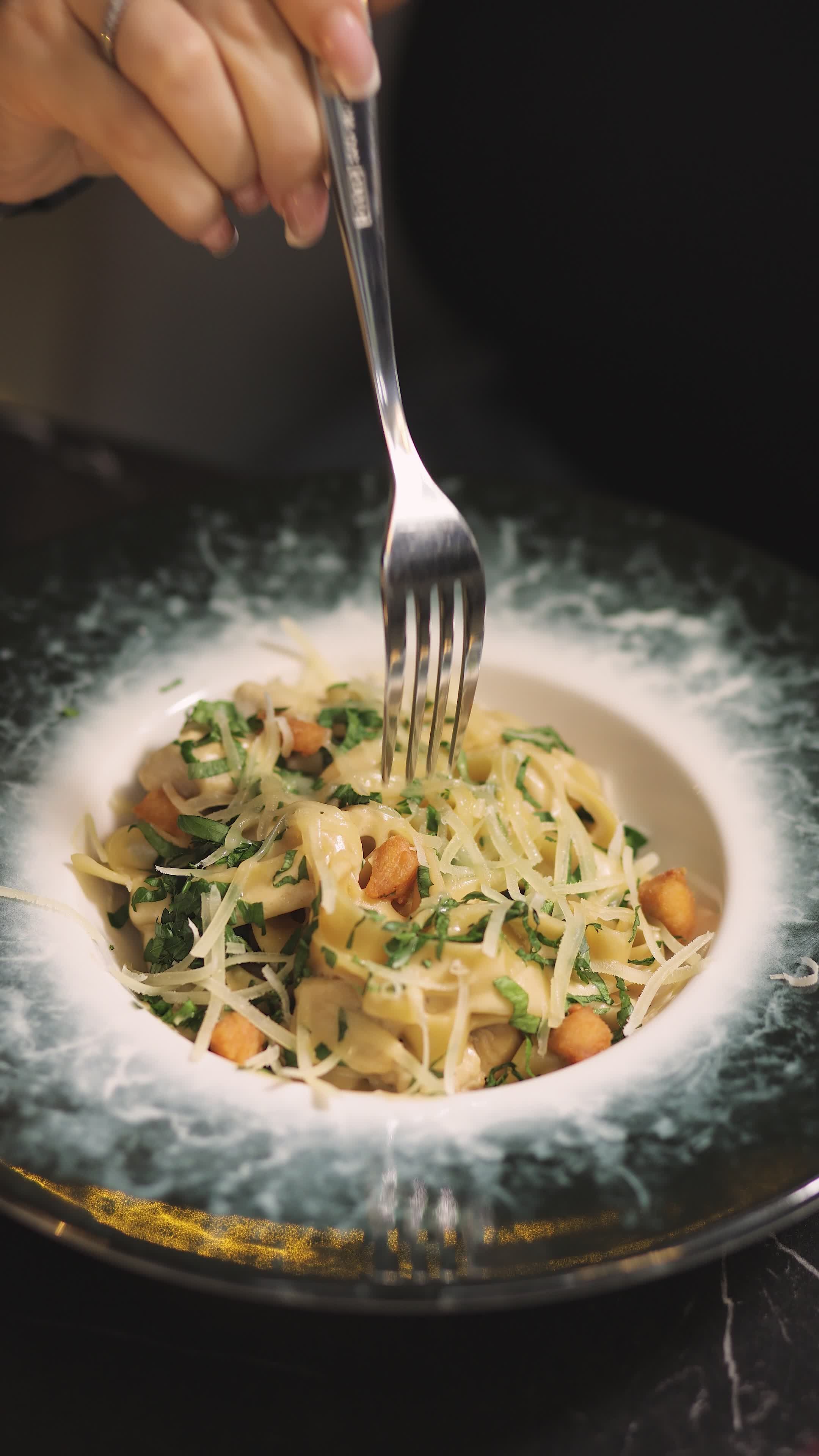 Delicious Pasta Meal with Fresh Vegetables Free Stock Video Footage ...