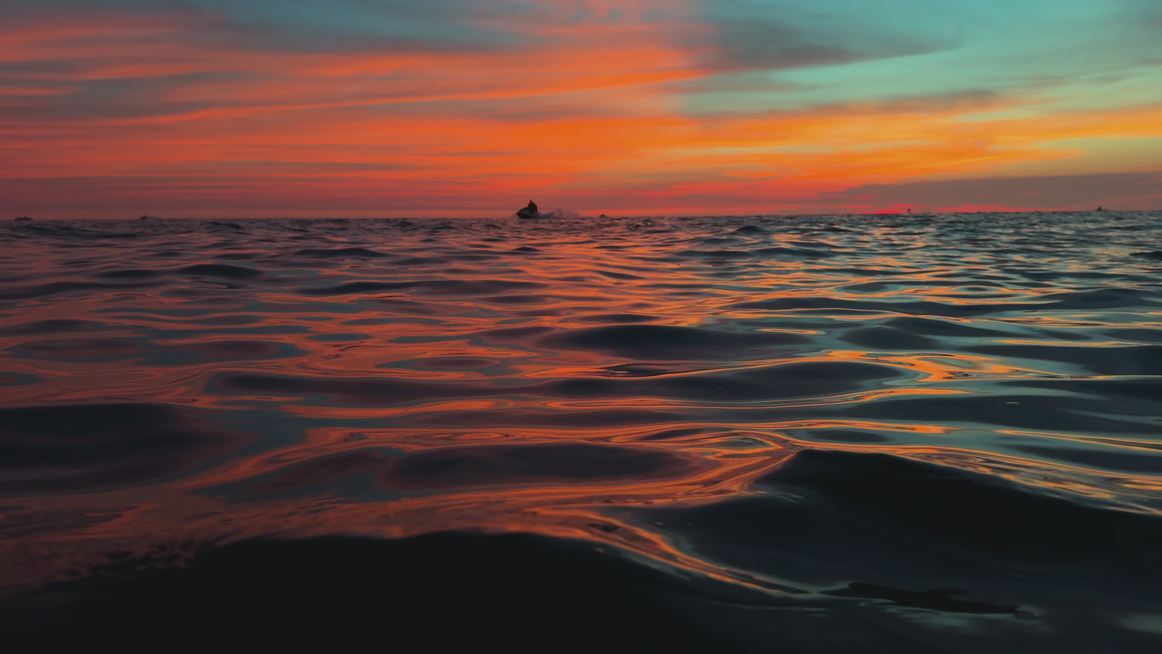 Serene Ocean Sunset with Vibrant Colors Free Stock Video Footage ...