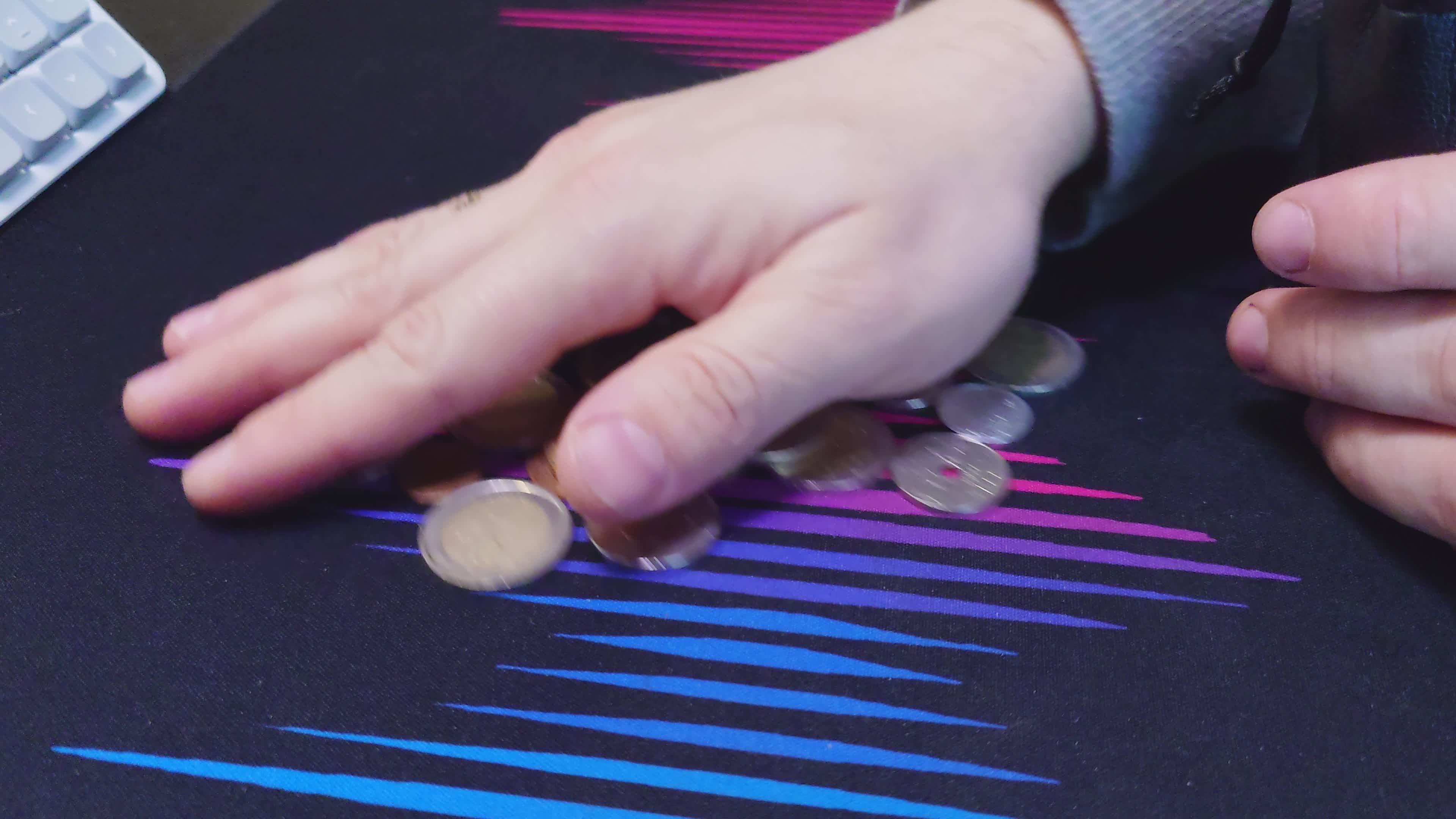 Counting Coins on Vibrant Desk Mat Free Stock Video Footage, Royalty ...