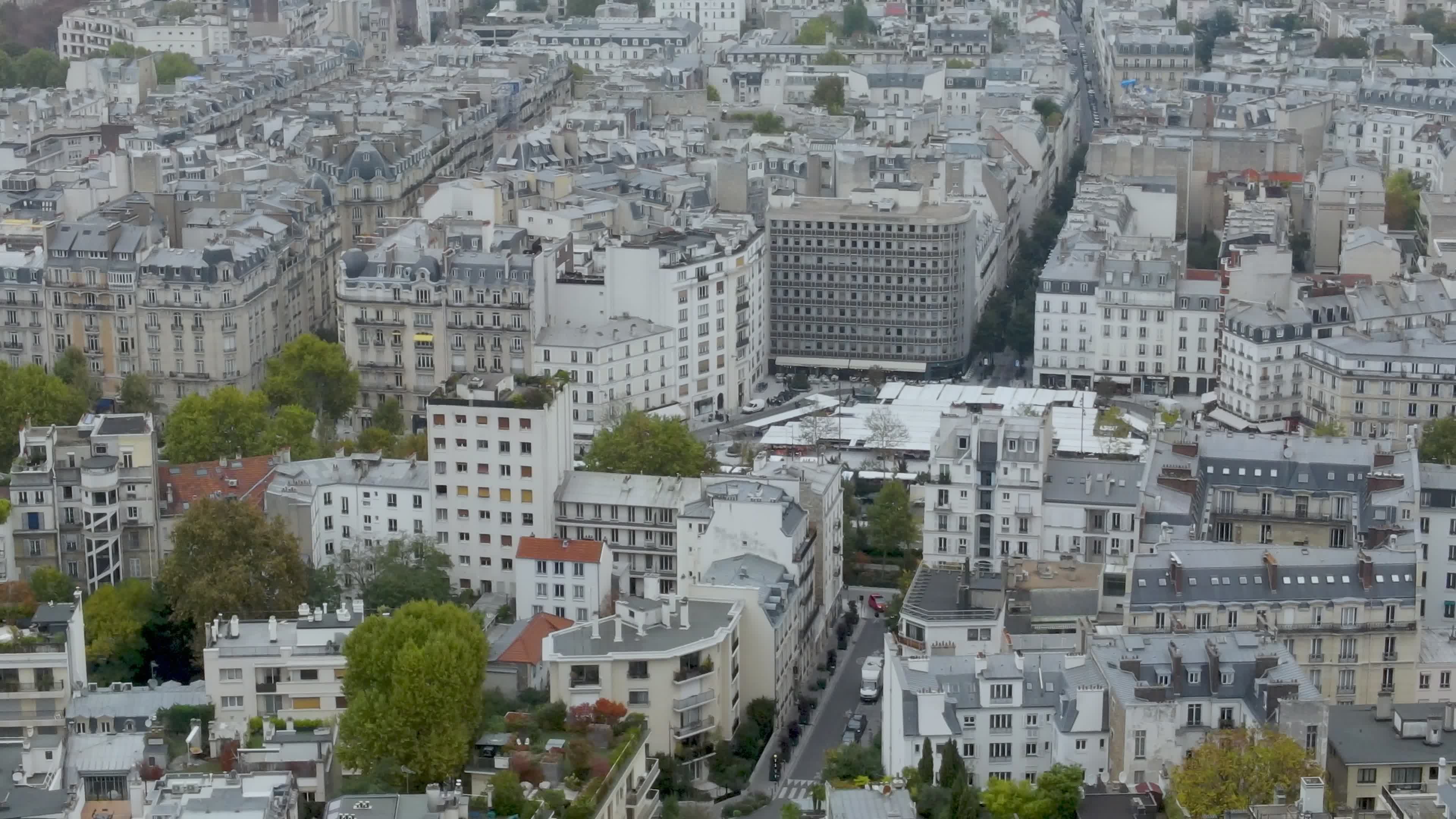 Aerial View of Central Paris Cityscape Free Stock Video Footage ...