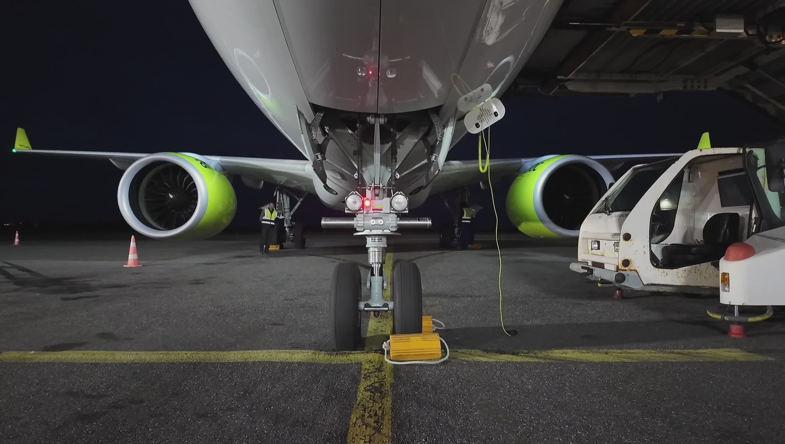 Nighttime Aircraft Maintenance on Tarmac Free Stock Video Footage ...