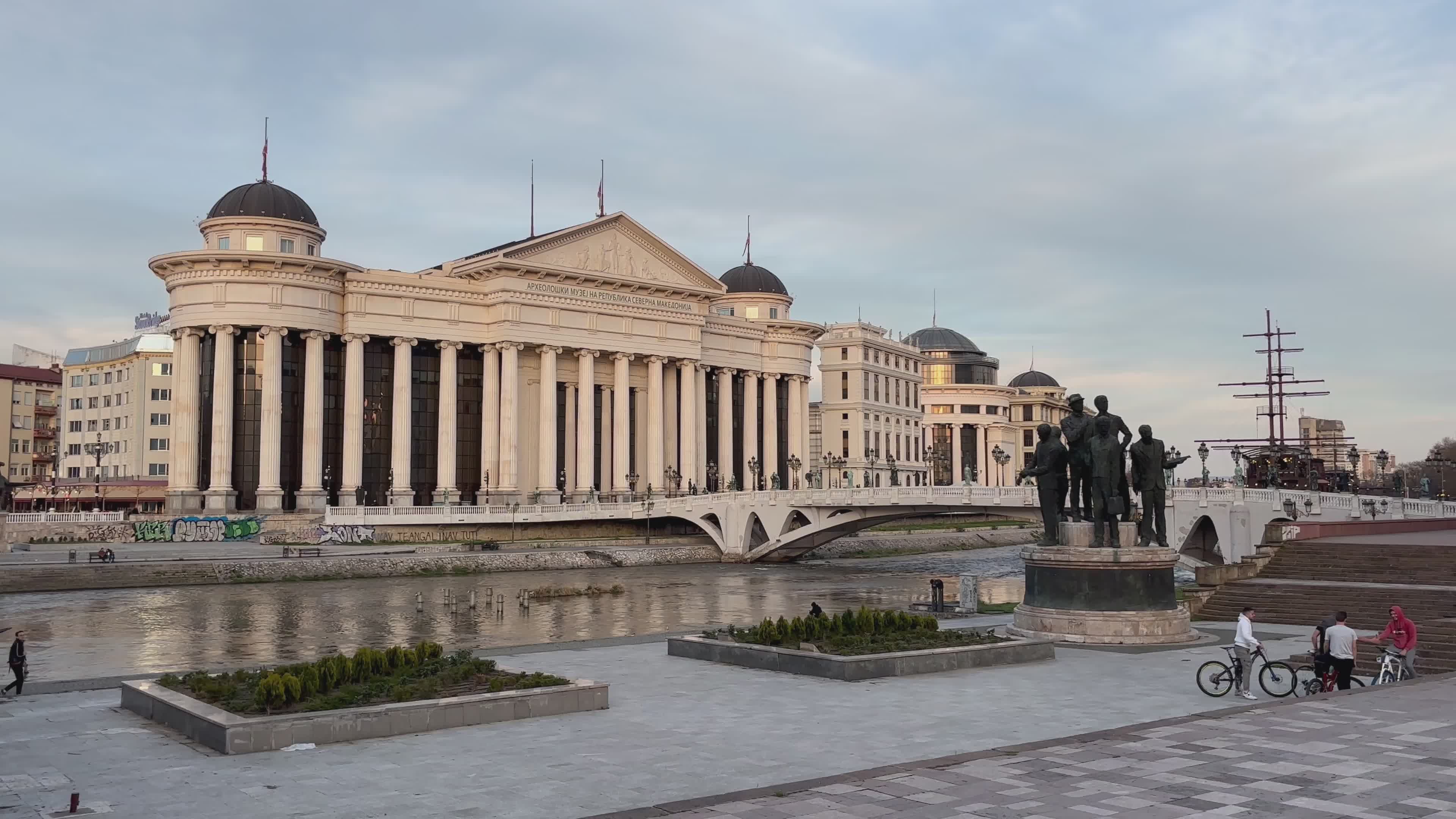 Neoclassical Bridge in Skopje, Macedonia Free Stock Video Footage ...