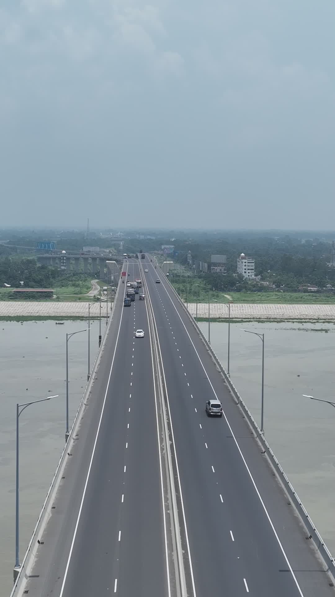 Aerial Drone View of Padma Bridge in Bangladesh Free Stock Video ...
