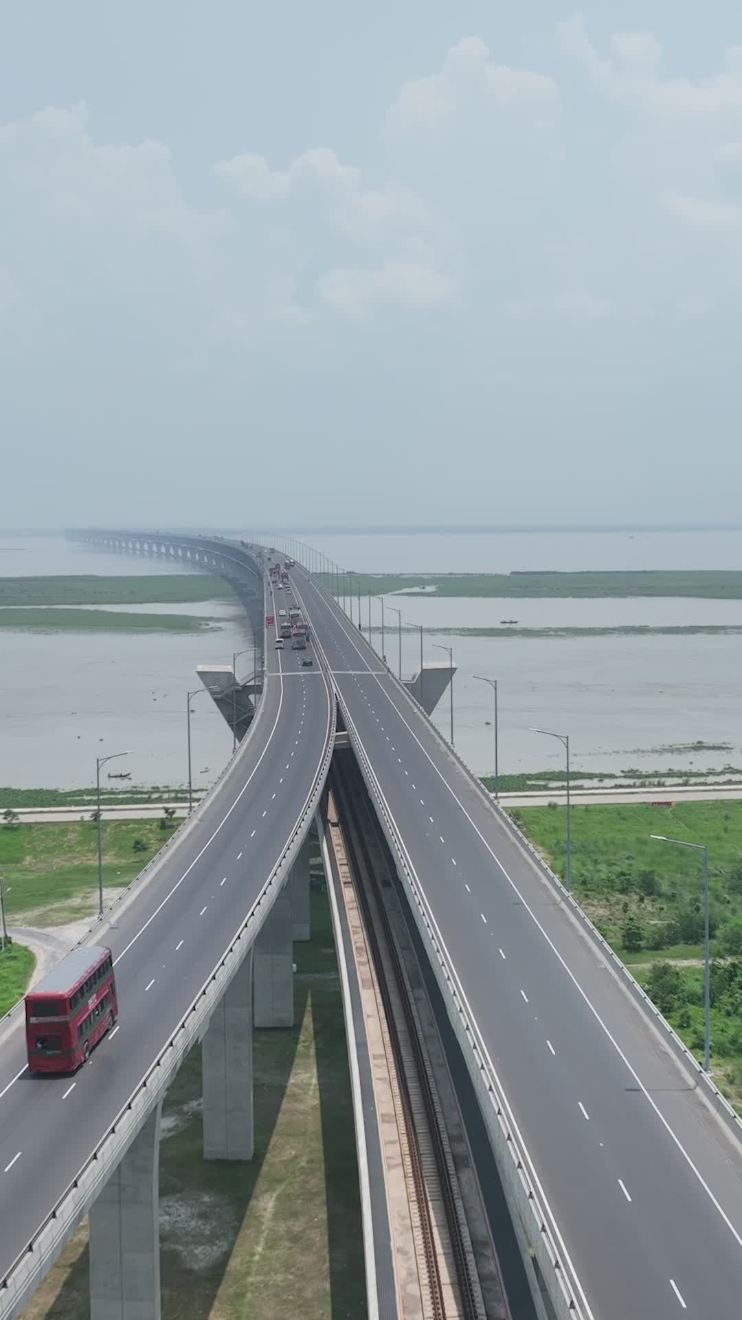 Aerial View of Padma Bridge in Bangladesh Free Stock Video Footage ...