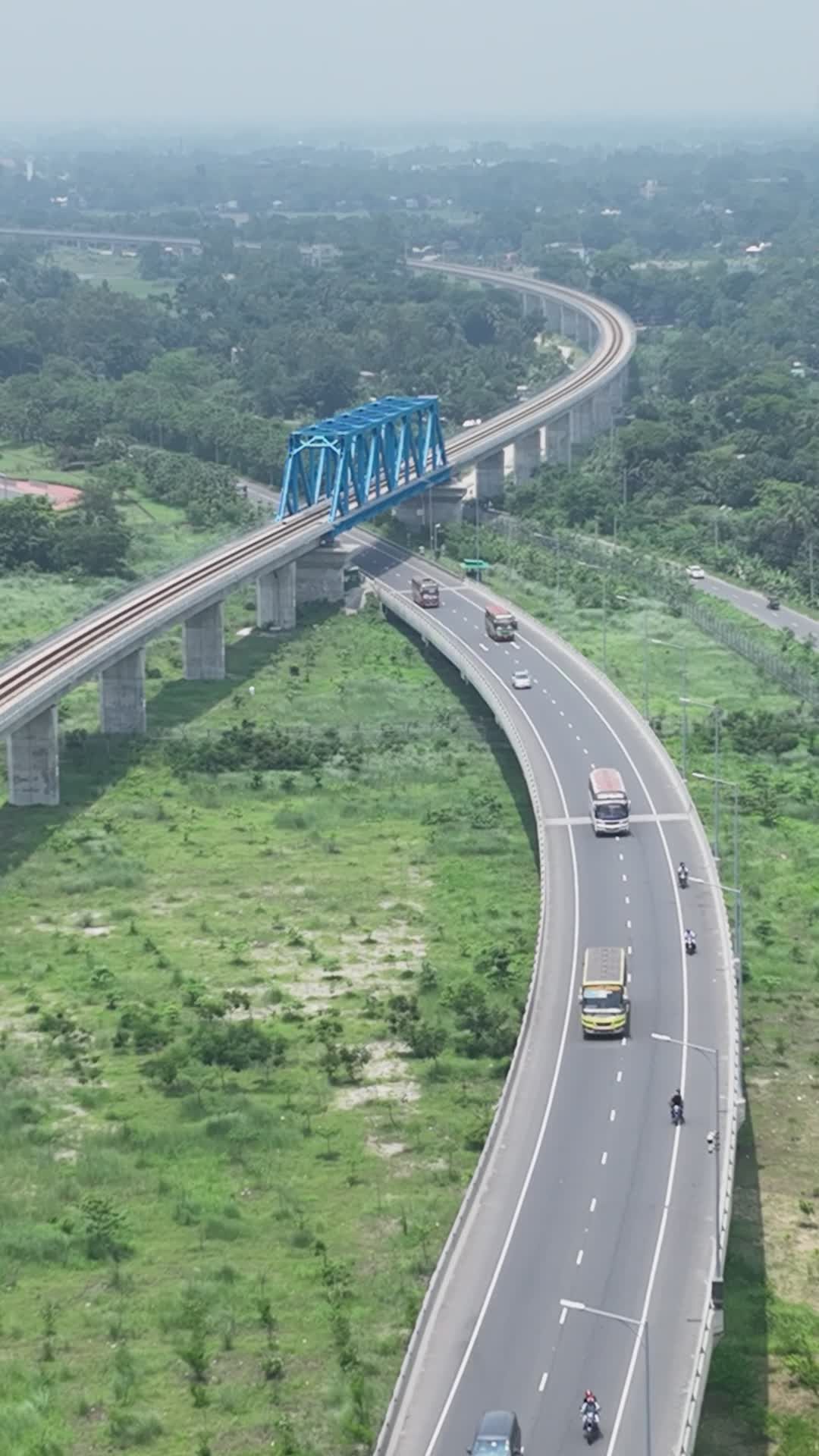 Stunning Aerial View of Padma Bridge in Bangladesh Free Stock Video ...