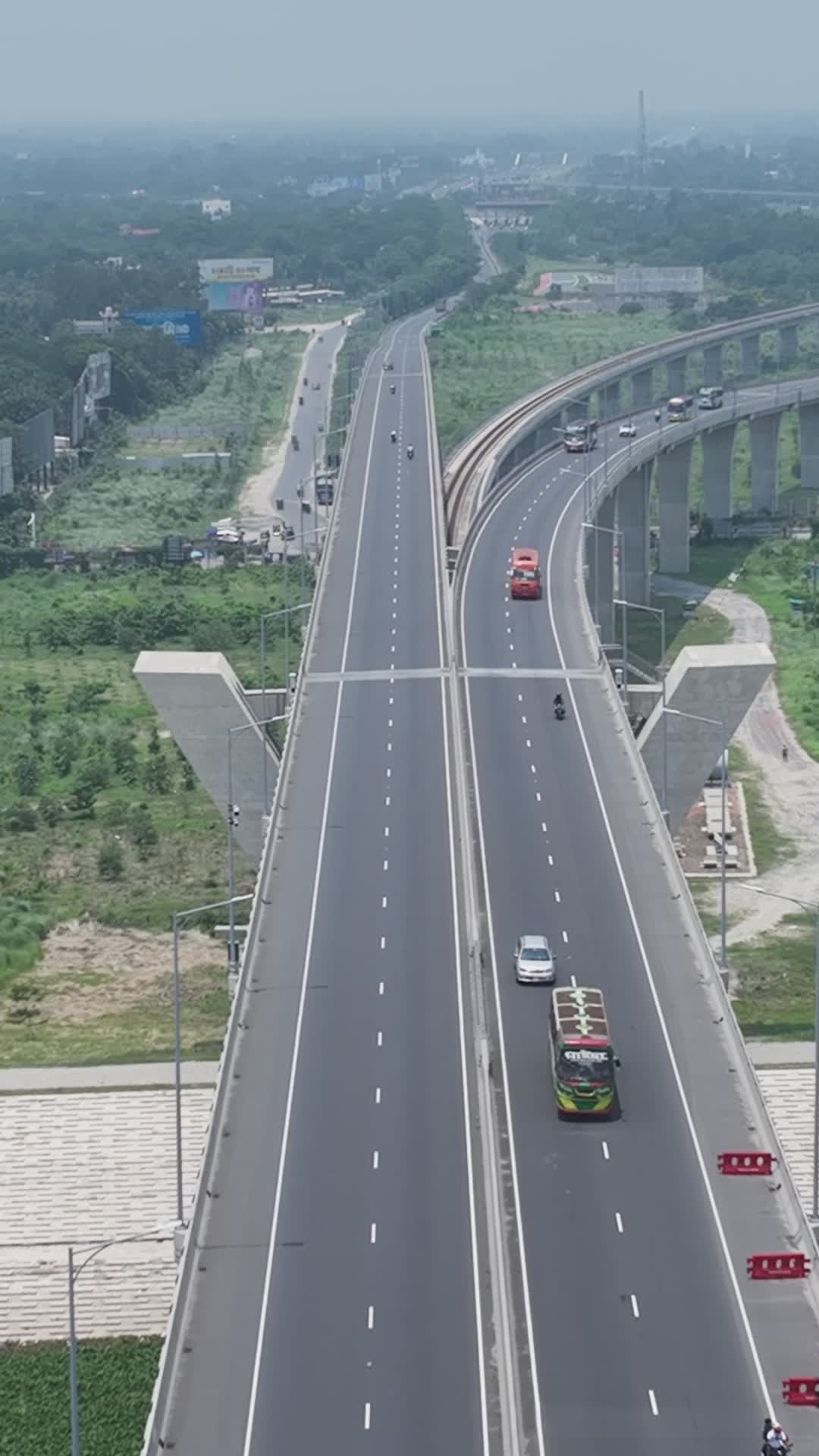 Aerial View of Padma Bridge Traffic Flow in Bangladesh Free Stock Video ...