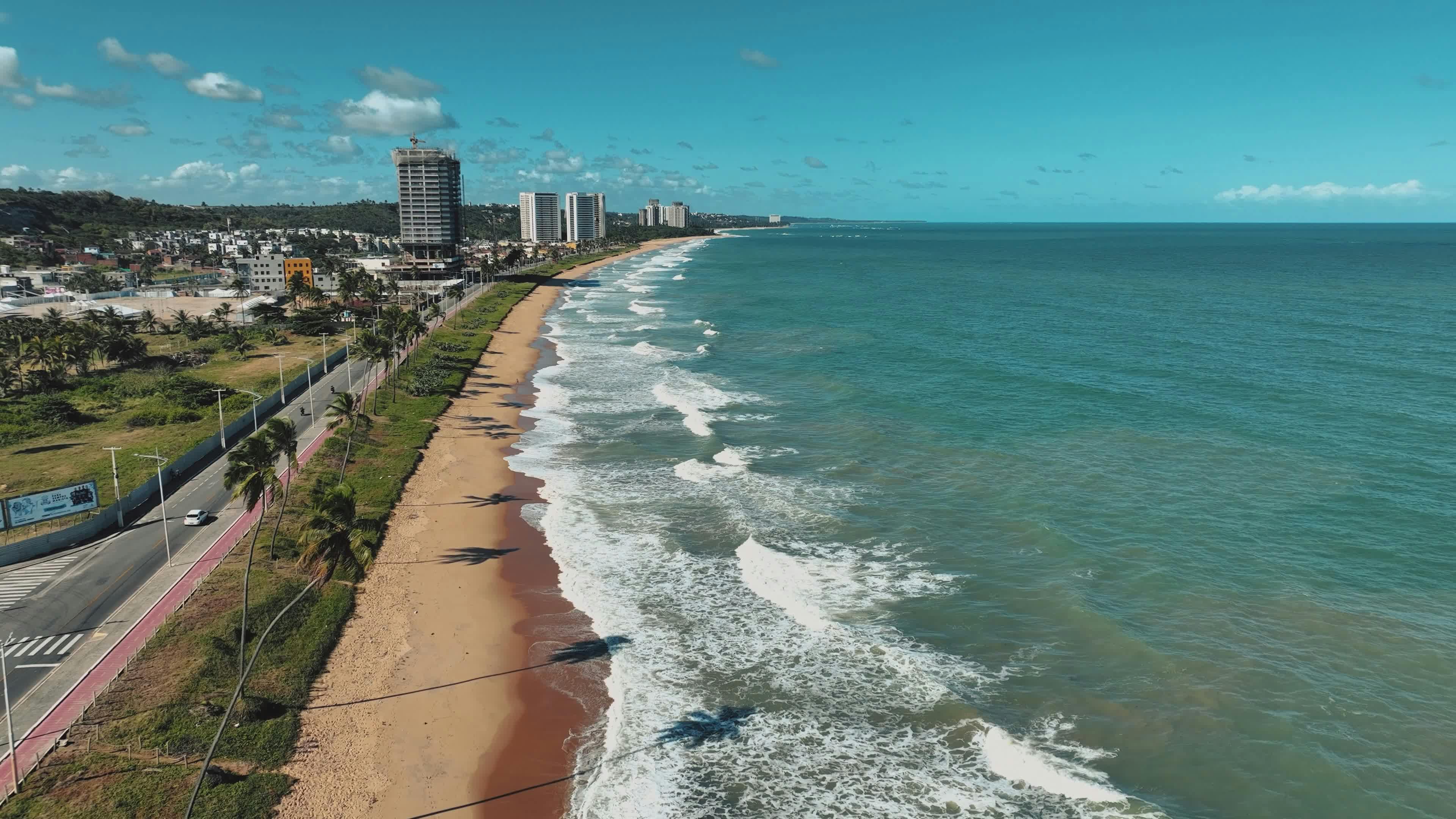 Aerial View of Beach and Ocean in Maceió, Brazil Free Stock Video ...