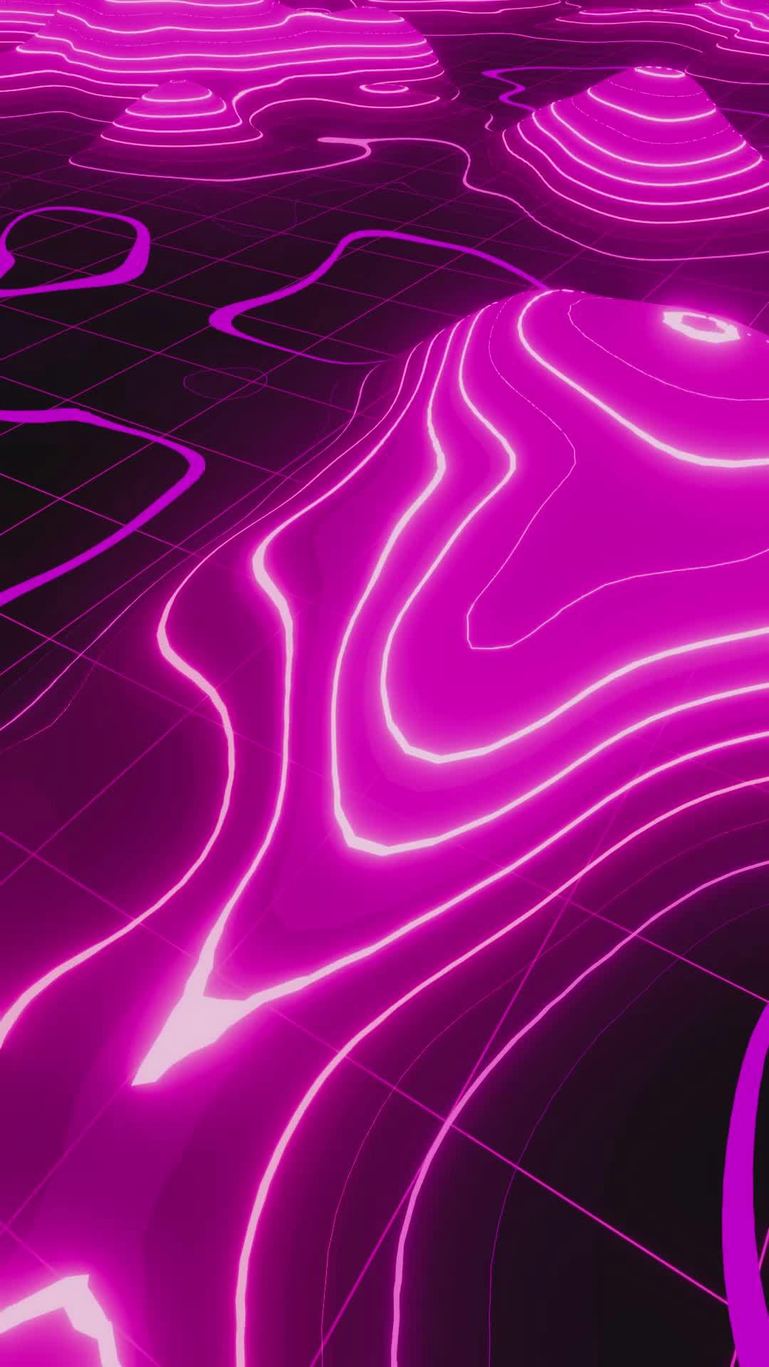 Glowing Pink Neon Topographic Map Animation Free Stock Video Footage ...