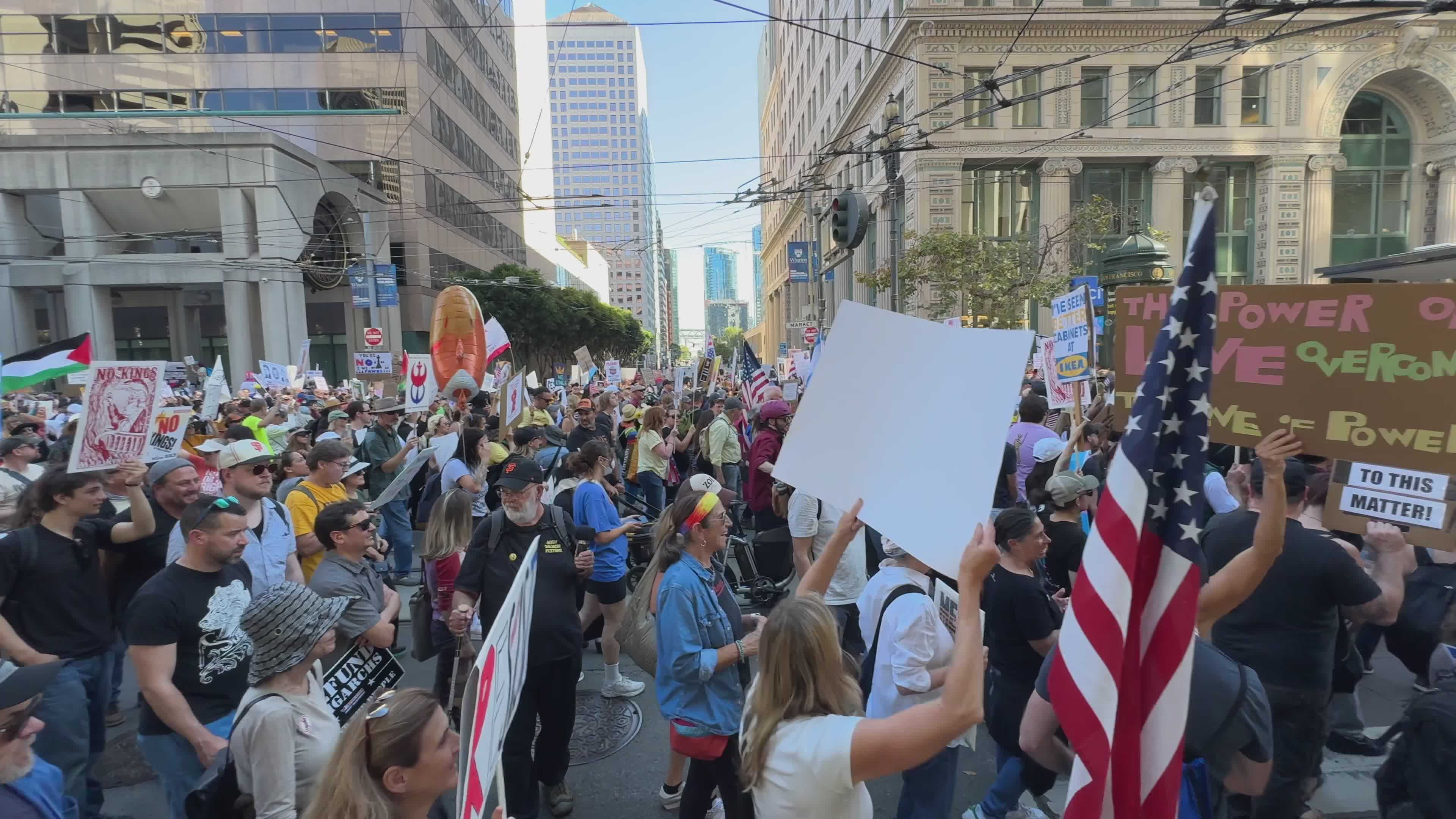 Vibrant Political Protest in Downtown San Francisco Free Stock Video ...