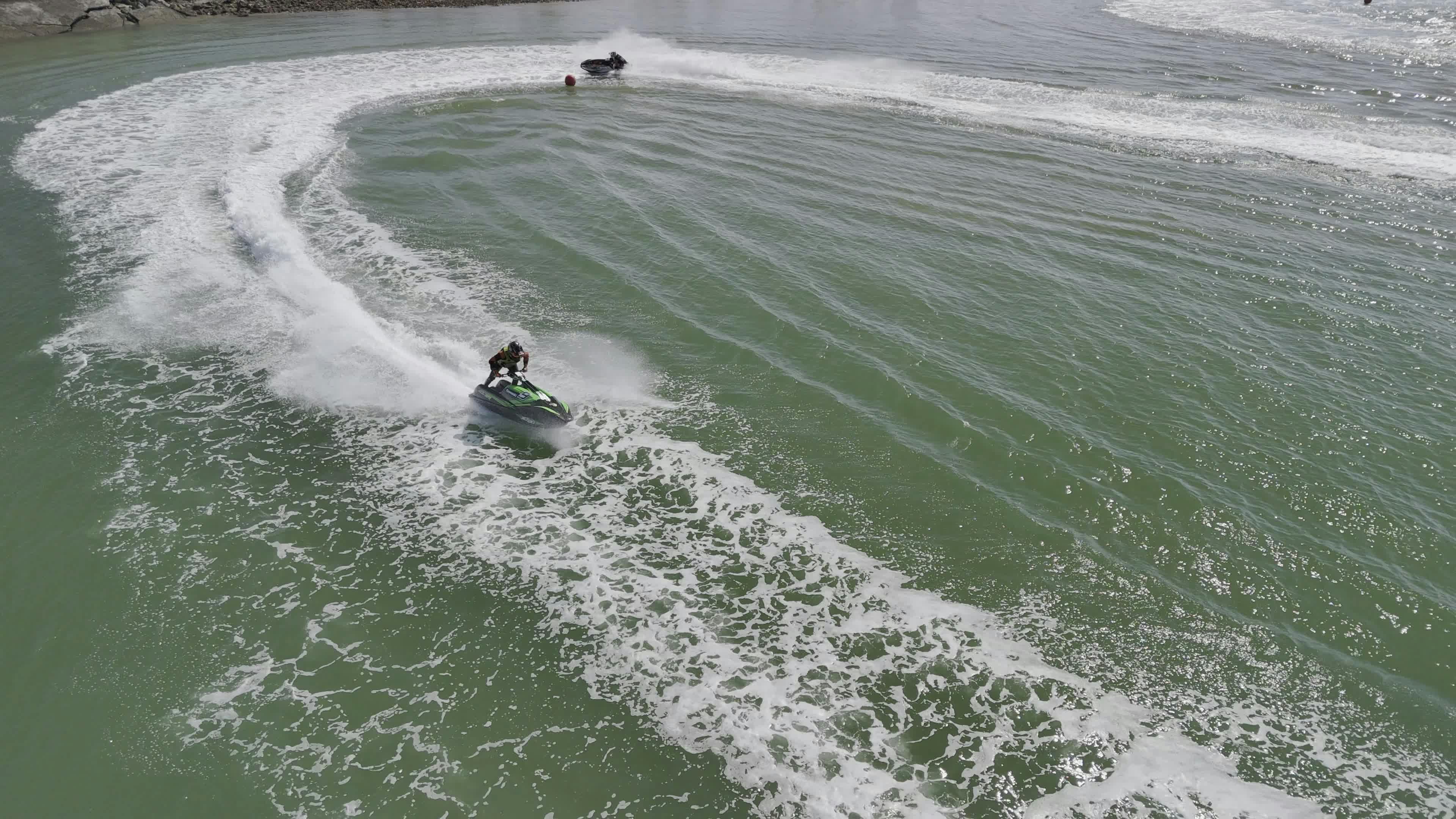 Exciting Jet Ski Race on Open Ocean Waters Free Stock Video Footage ...