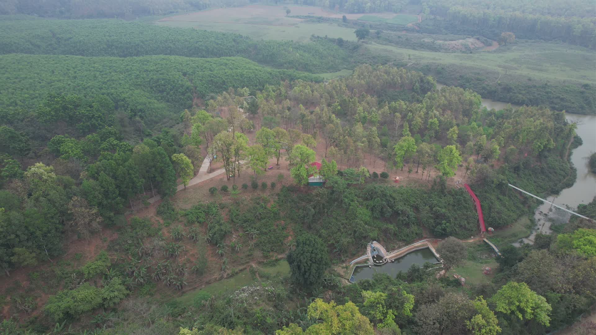 Aerial View of Modhutila Eco Park, Bangladesh Free Stock Video Footage ...