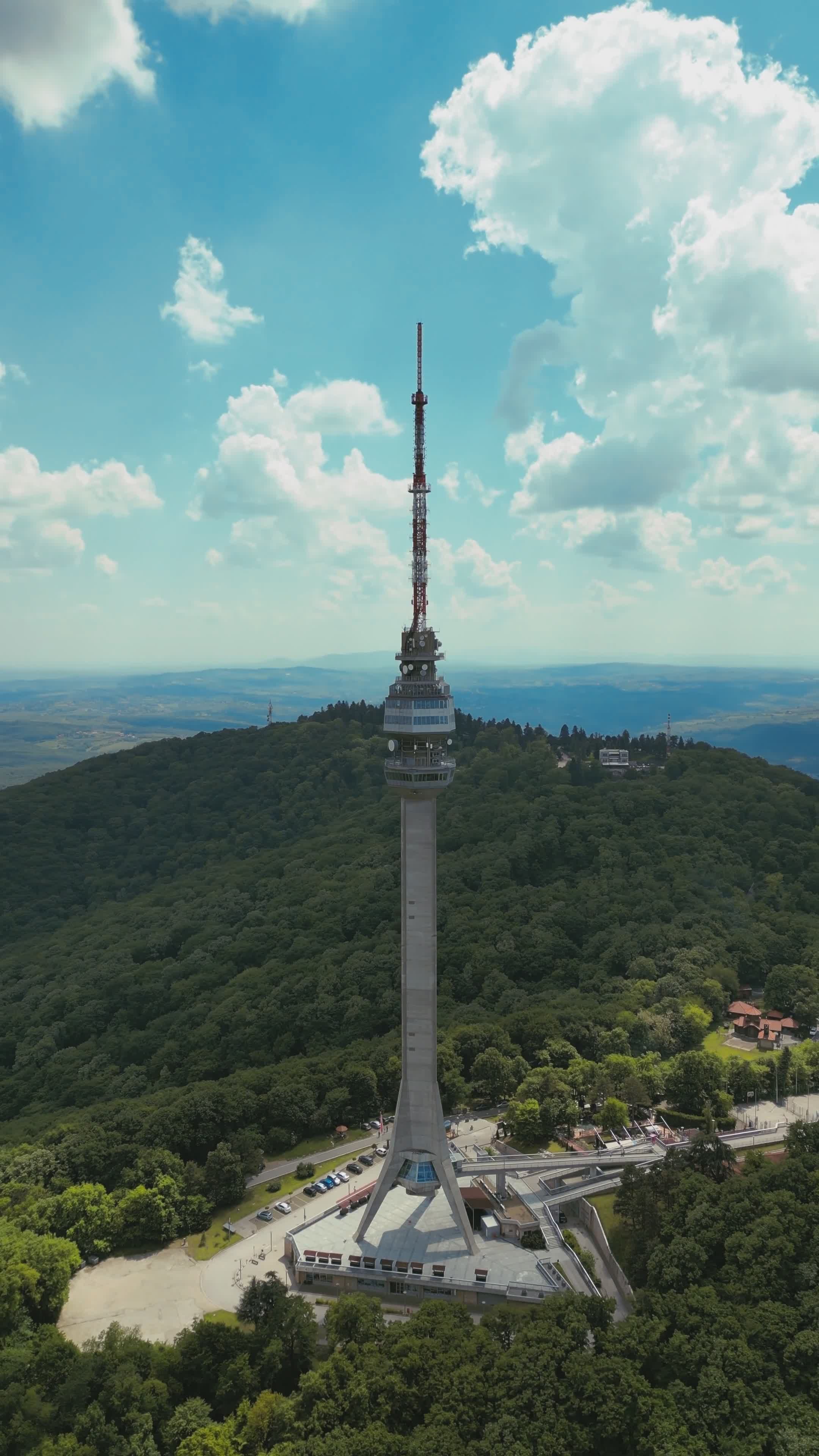 Aerial View of Avala Tower in Belgrade, Serbia Free Stock Video Footage ...