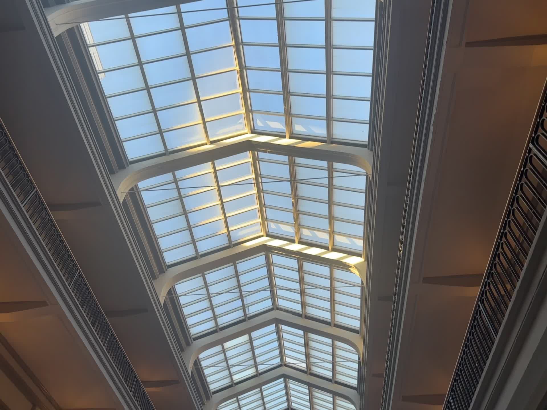 Elegant Shopping Arcade with Glass Ceiling Free Stock Video Footage ...