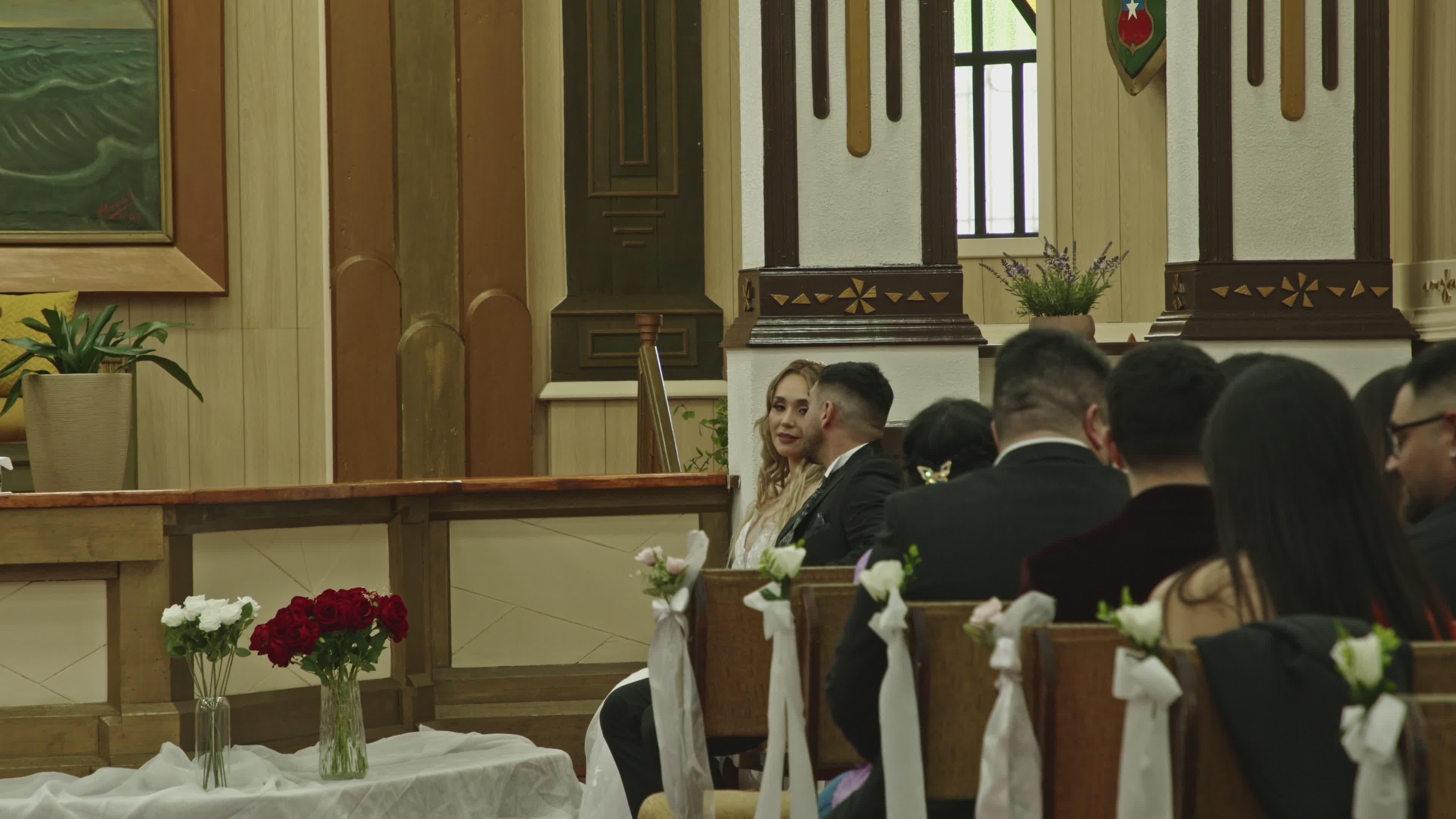 Elegant Church Wedding Ceremony Scene Free Stock Video Footage, Royalty ...