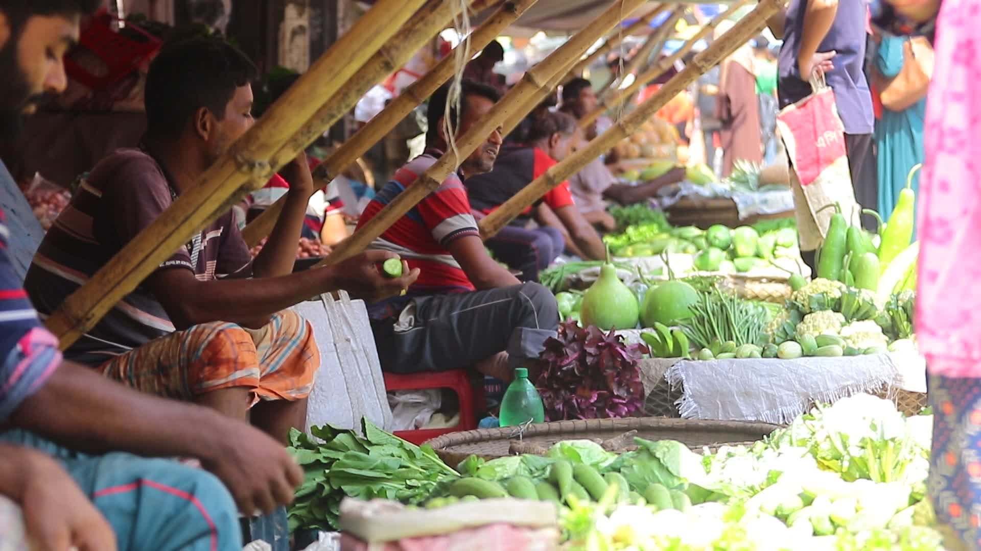 Vibrant Vegetable Market in Bangladesh Free Stock Video Footage ...