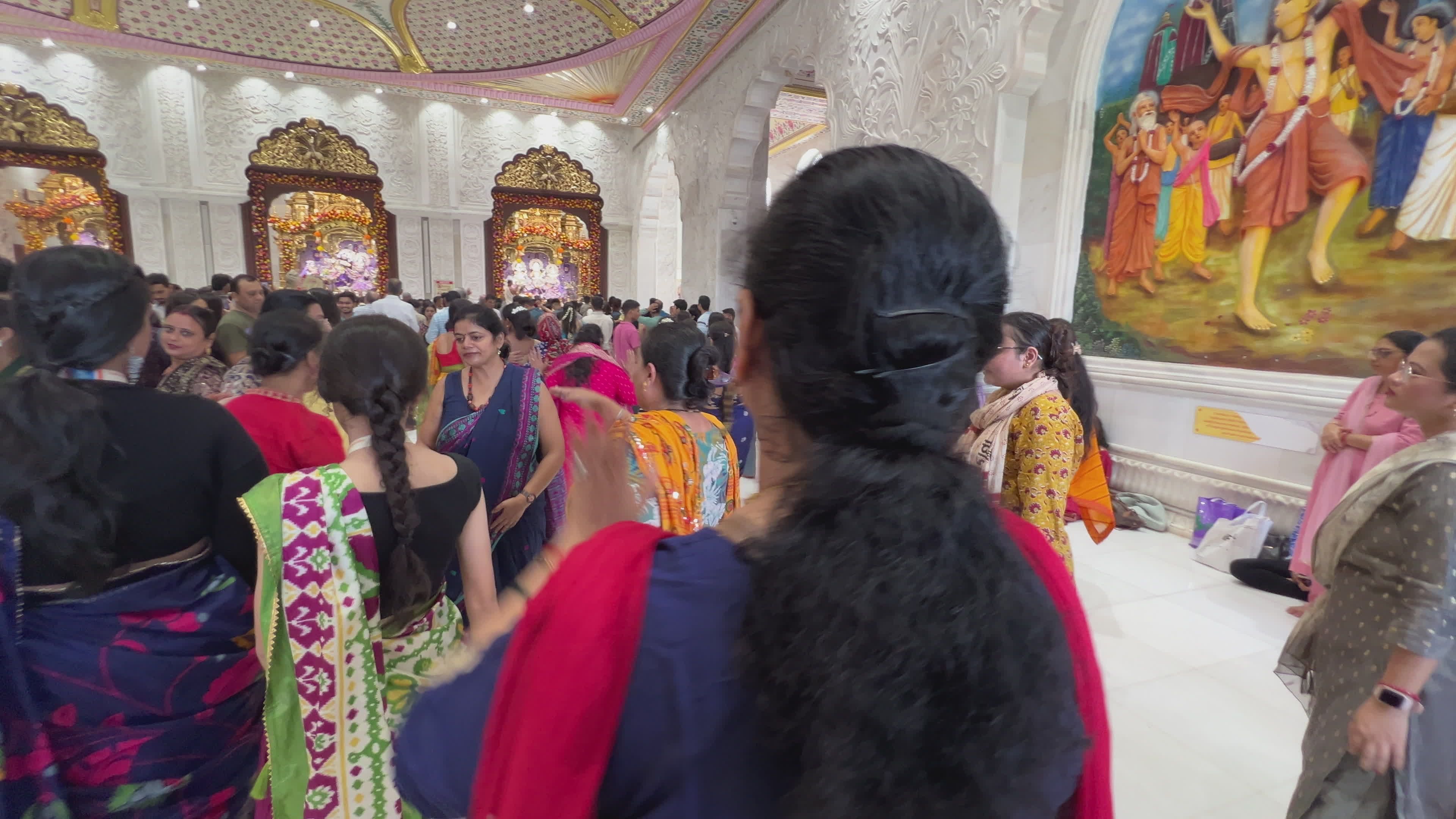 Vibrant Devotional Gathering at ISKCON Temple Free Stock Video Footage ...