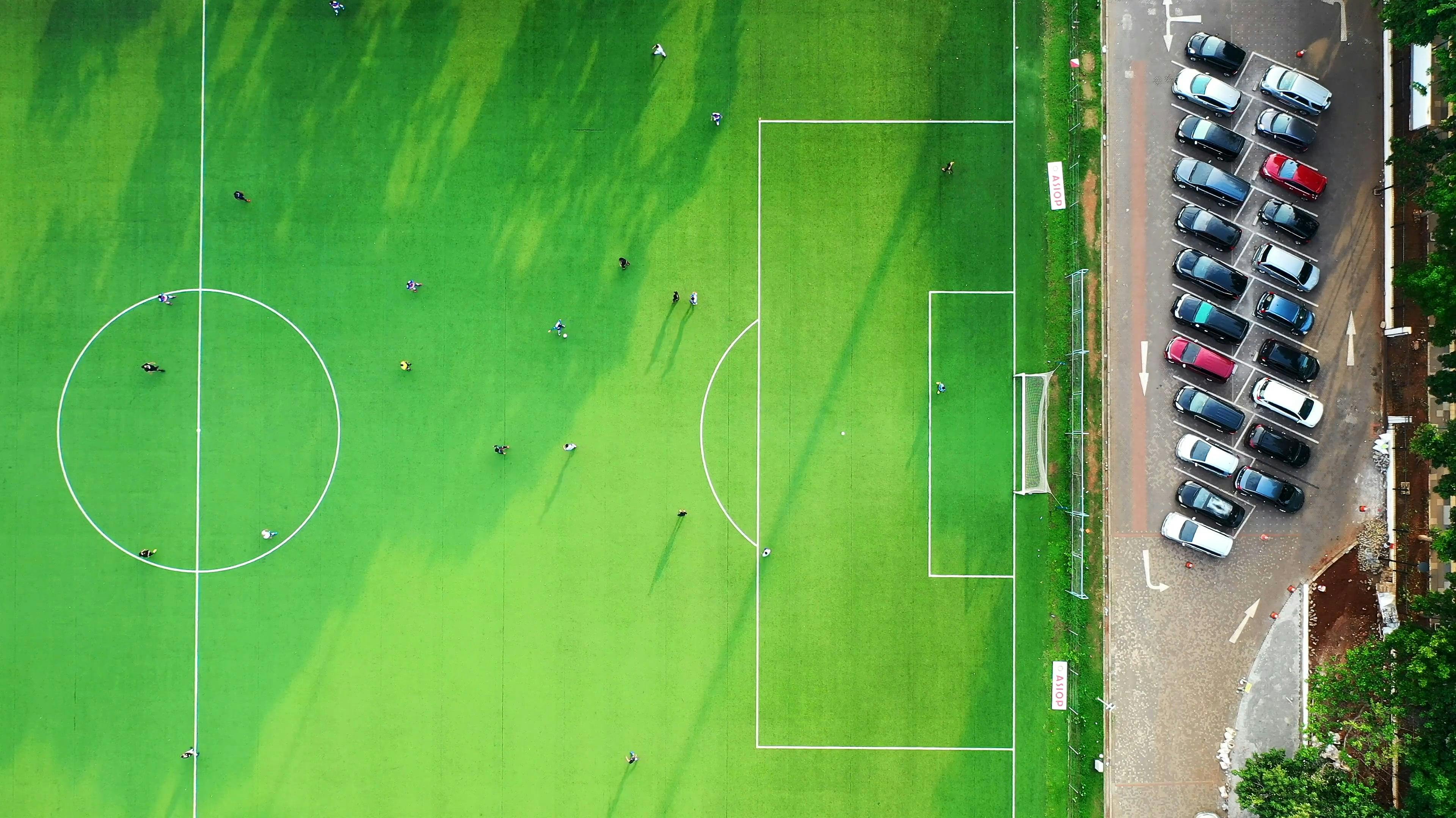 Top View Footage Of The Soccer Field · Free Stock Video