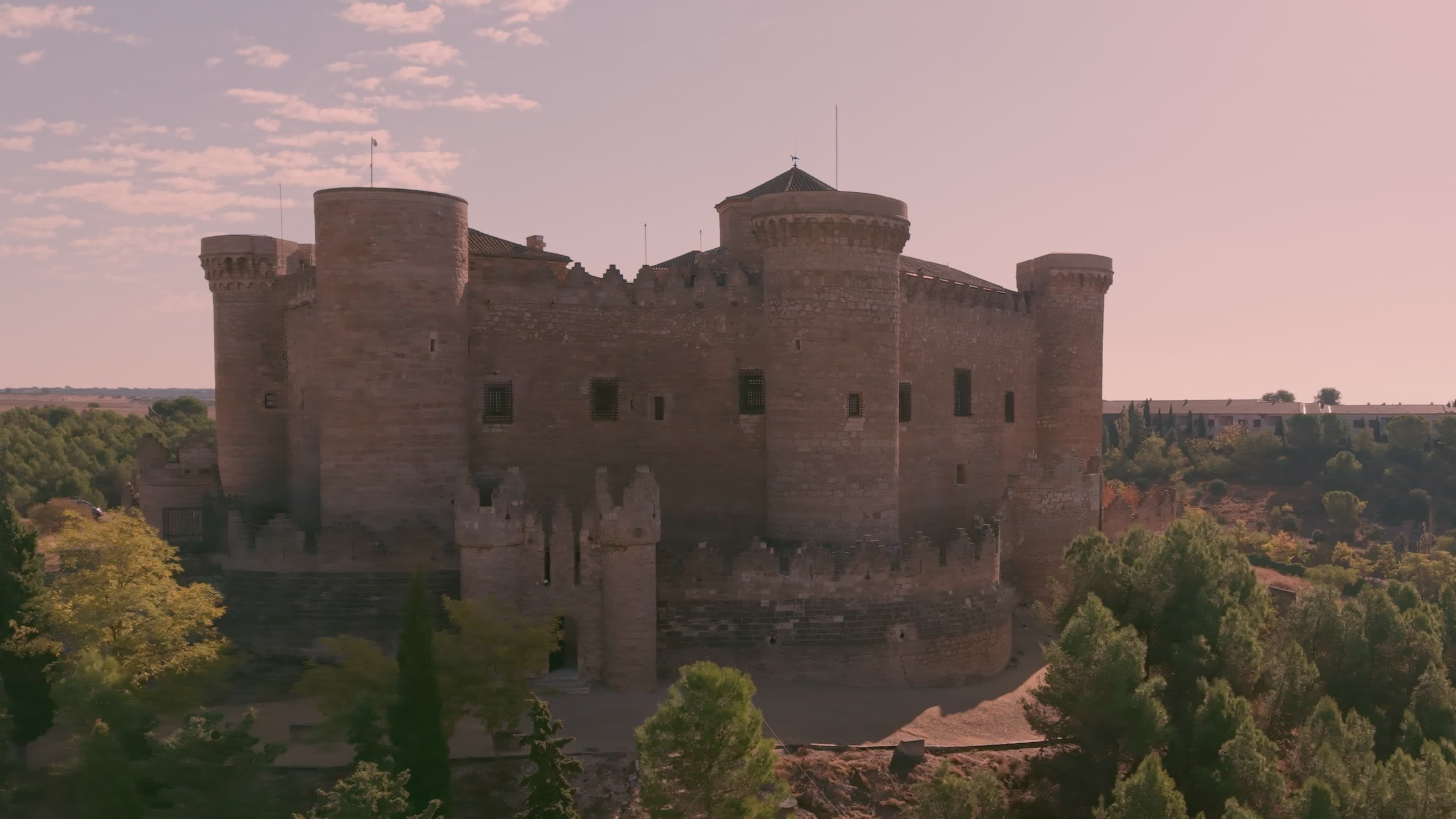 Stunning Aerial View of Historic Castle Free Stock Video Footage ...