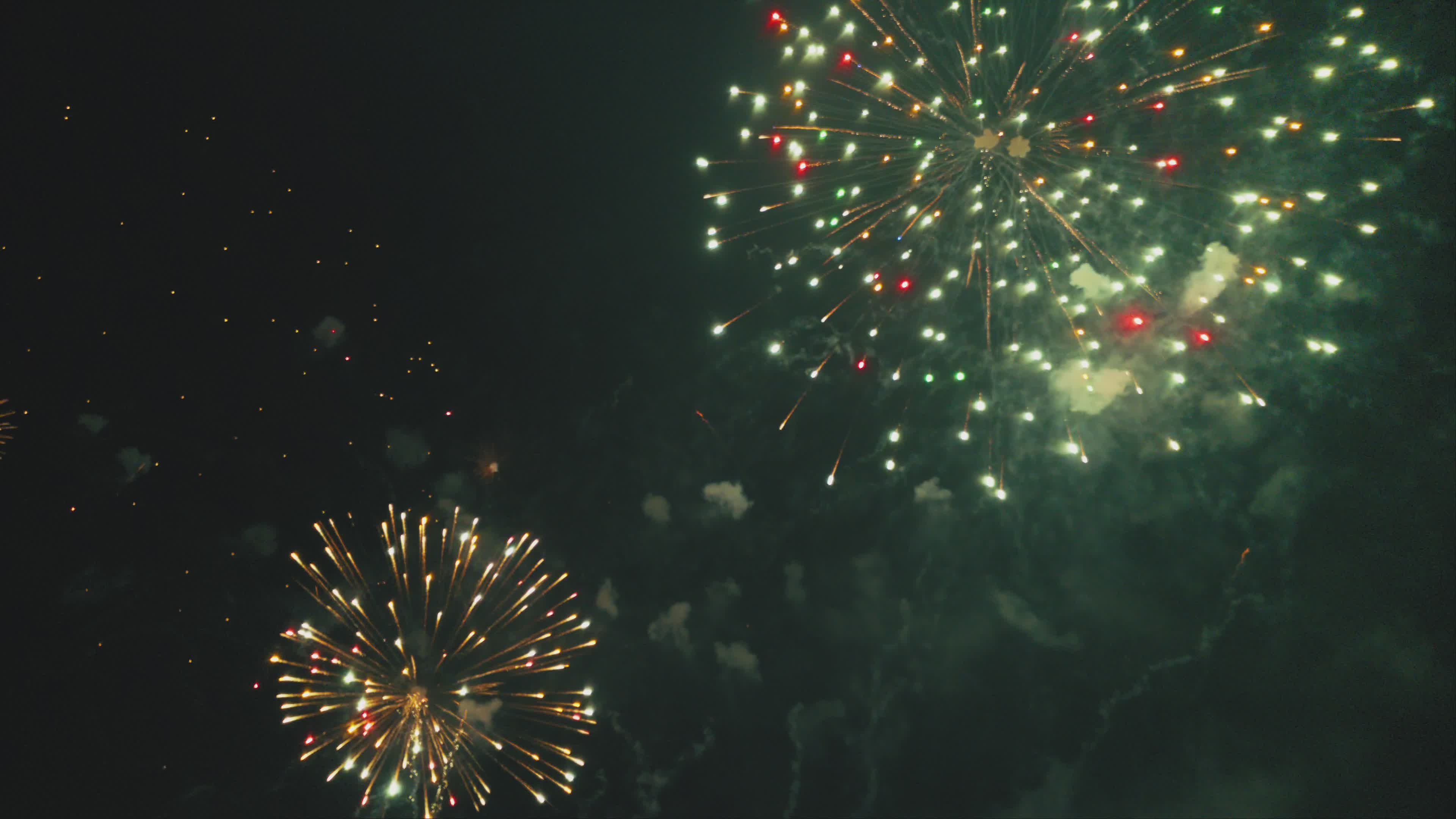 Vibrant Fireworks Display in Night Sky Free Stock Video Footage ...
