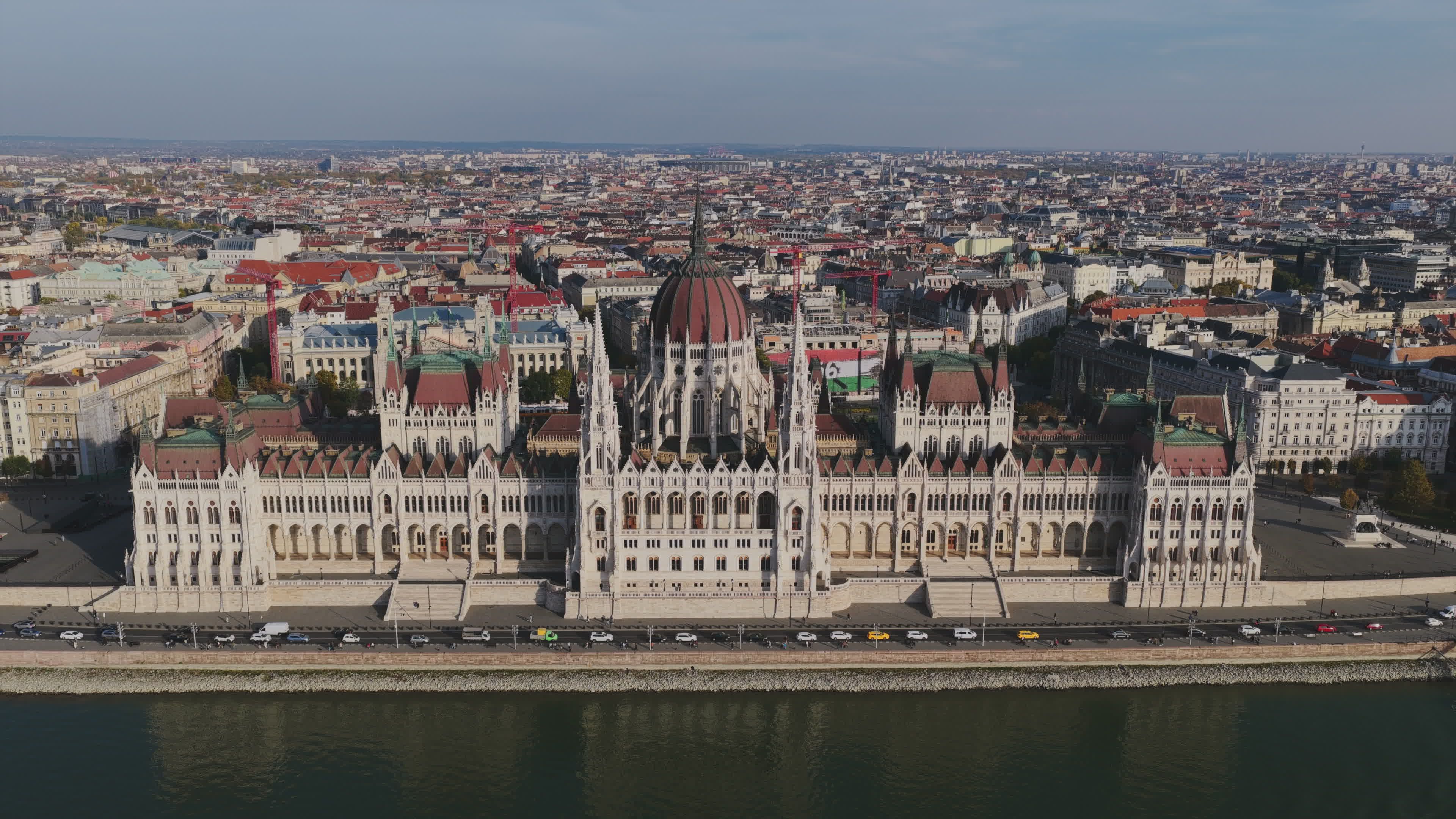 Drone View of Budapest Parliament Building Free Stock Video Footage ...