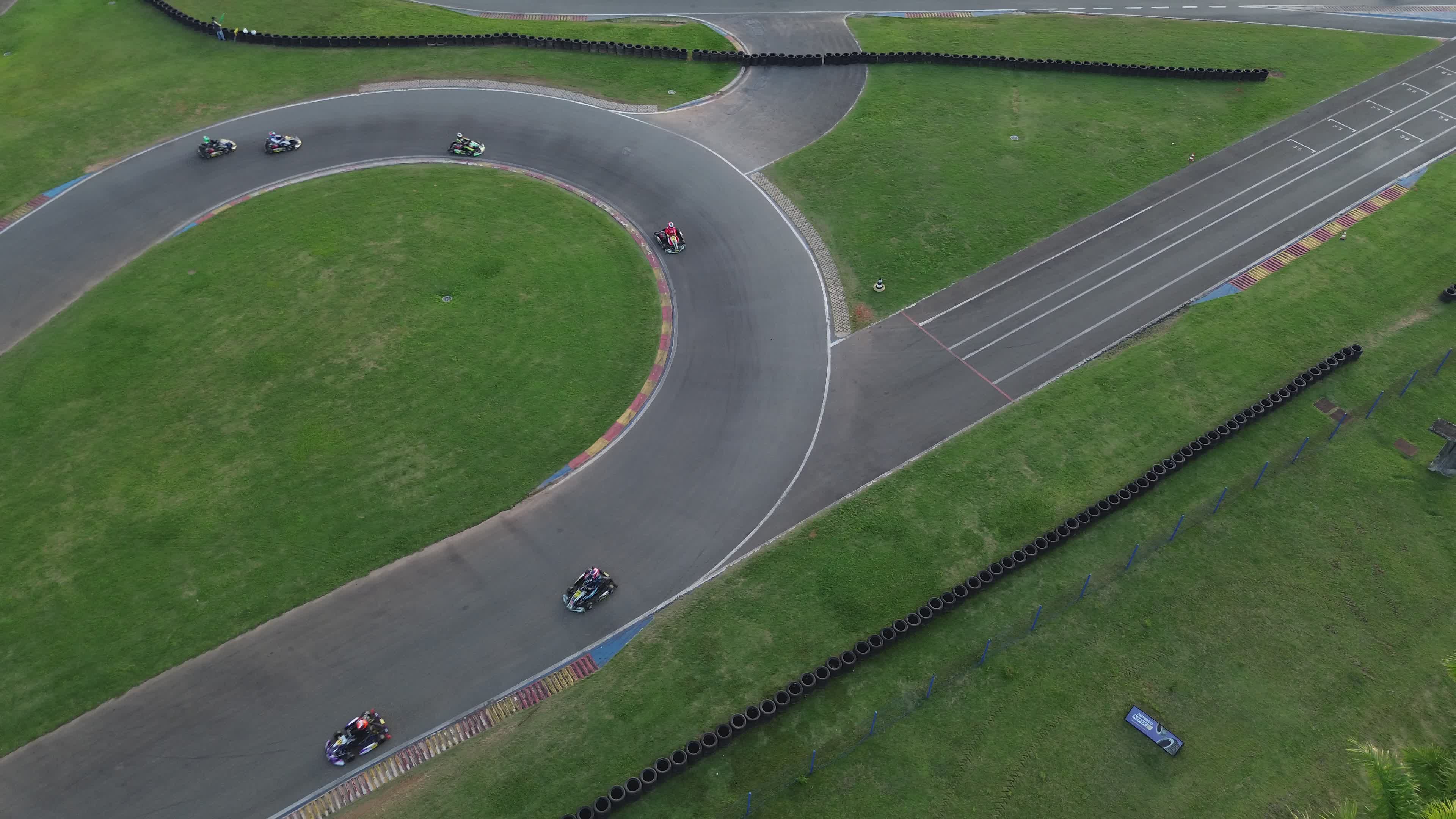 Drone View of Exciting Go-Kart Racing Track Free Stock Video Footage ...