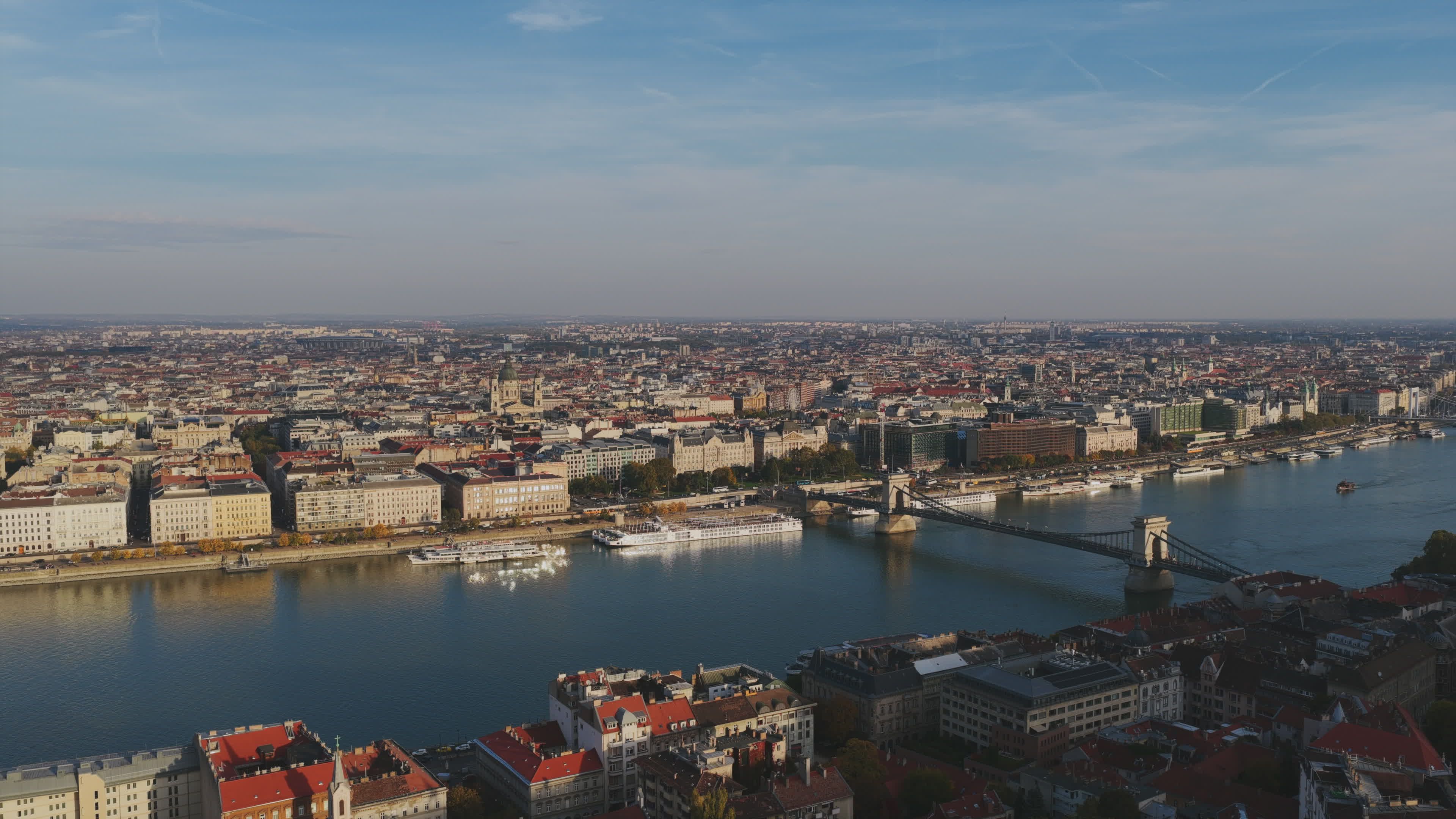 Drone Footage of the Liberty Bridge in the City of Novi Sad, Serbia ...