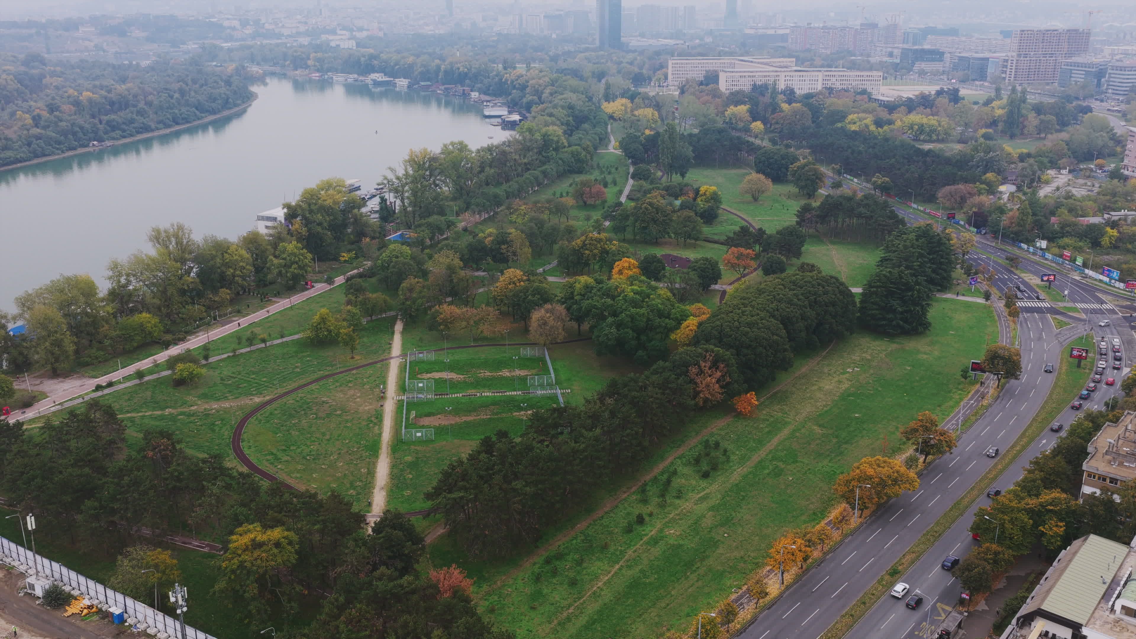 Aerial View of Belgrade's Scenic Parkland Free Stock Video Footage ...